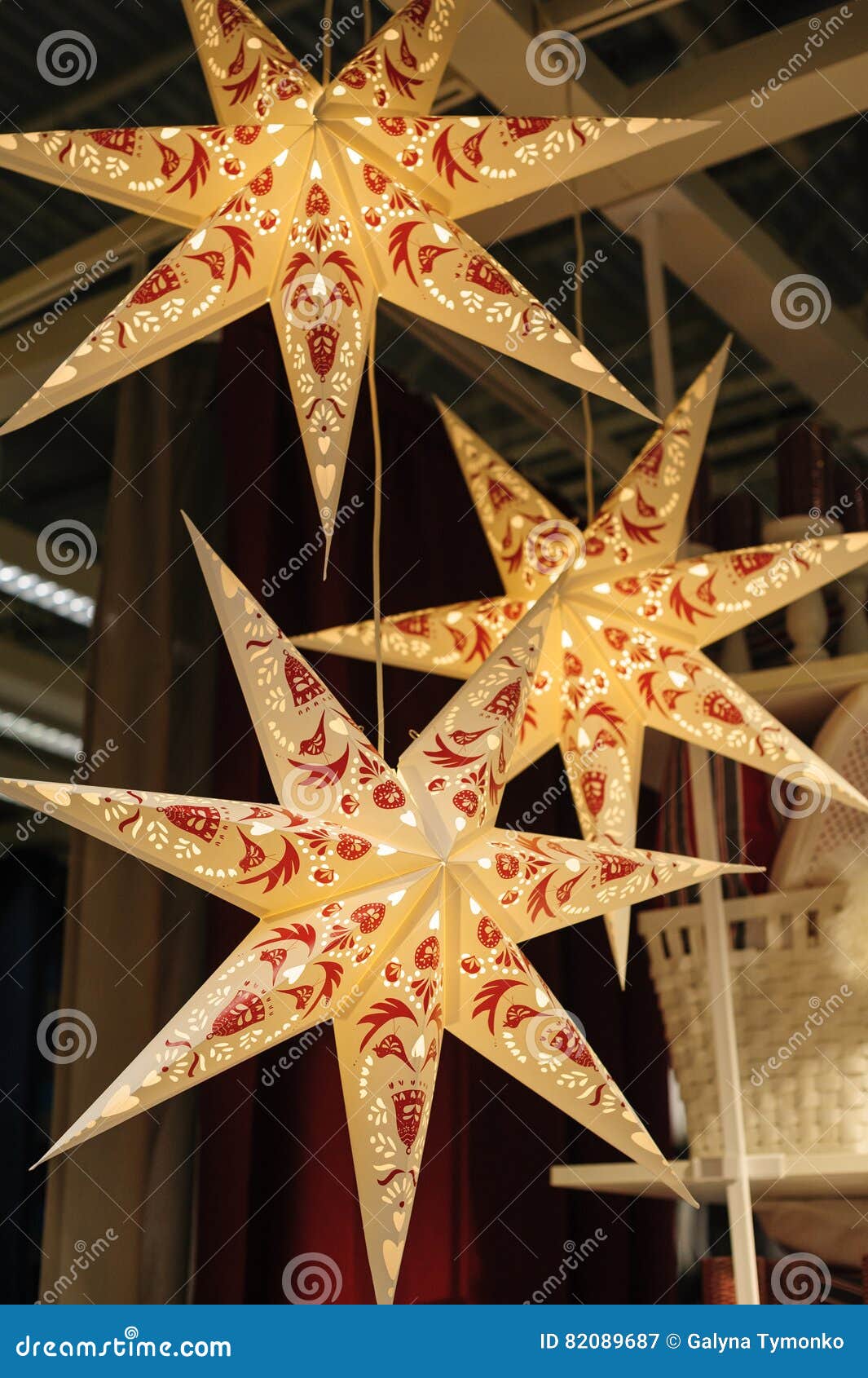 Large Christmas Star As Decor in the House Stock Image - Image of ...