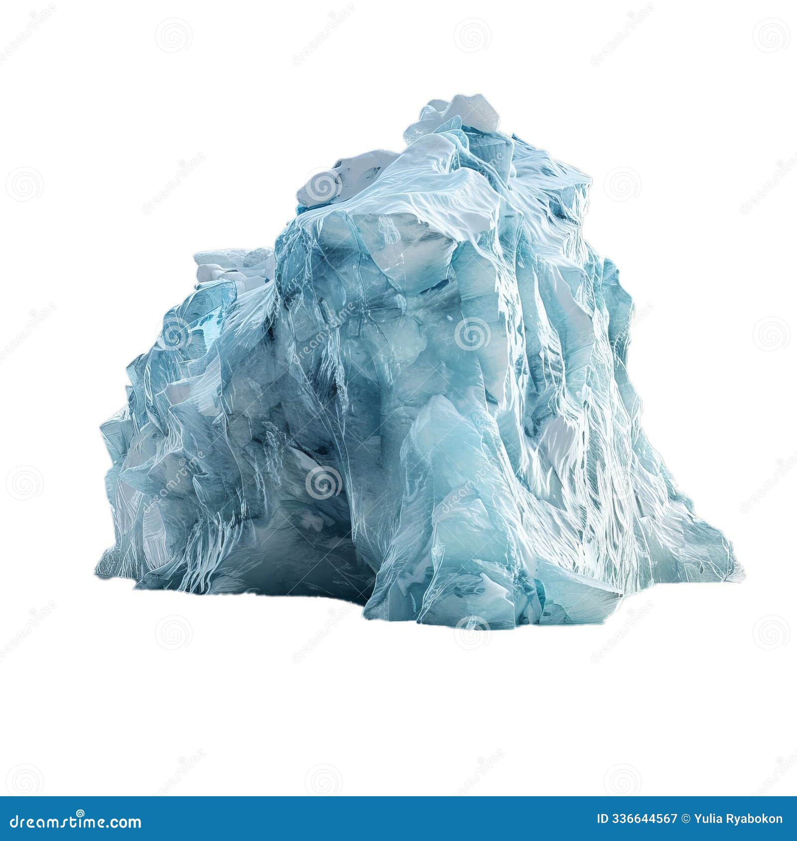 Large Chunk Of Iceberg Floating On White Background Royalty-Free Stock ...