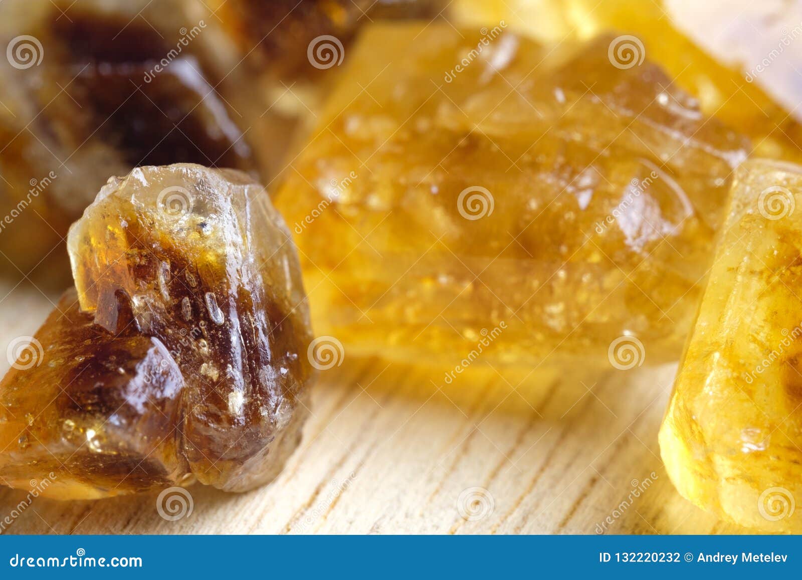 Large Chunks of Caramelized Sugar on the Surface of Wood Stock Photo ...