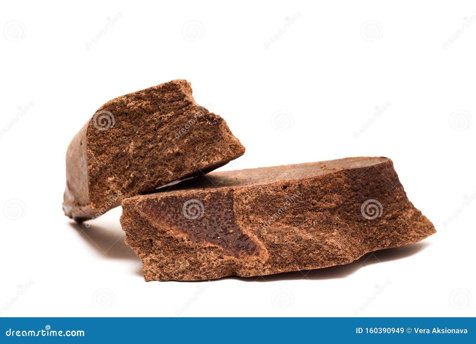 Large Chunks of Chocolate Isolated on White Background Stock Image ...