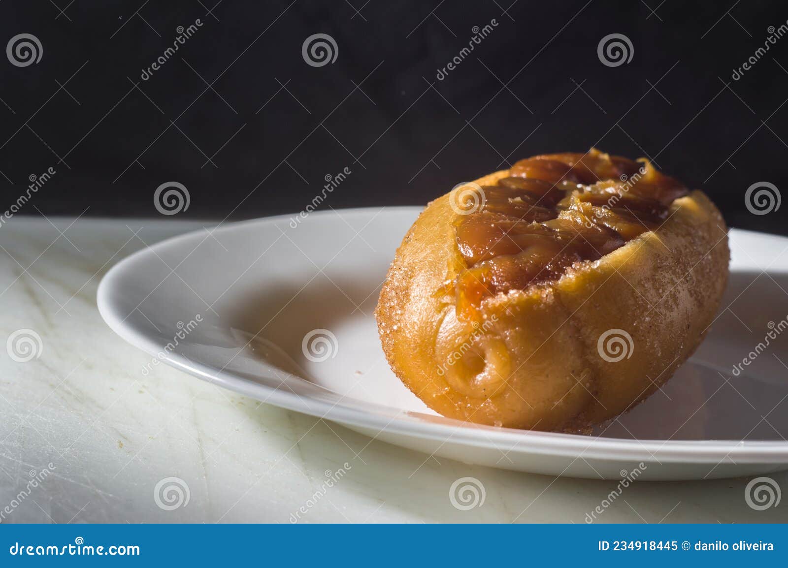 Large Churro with Dulce De Leche, with Selective Focus and Copy Space ...