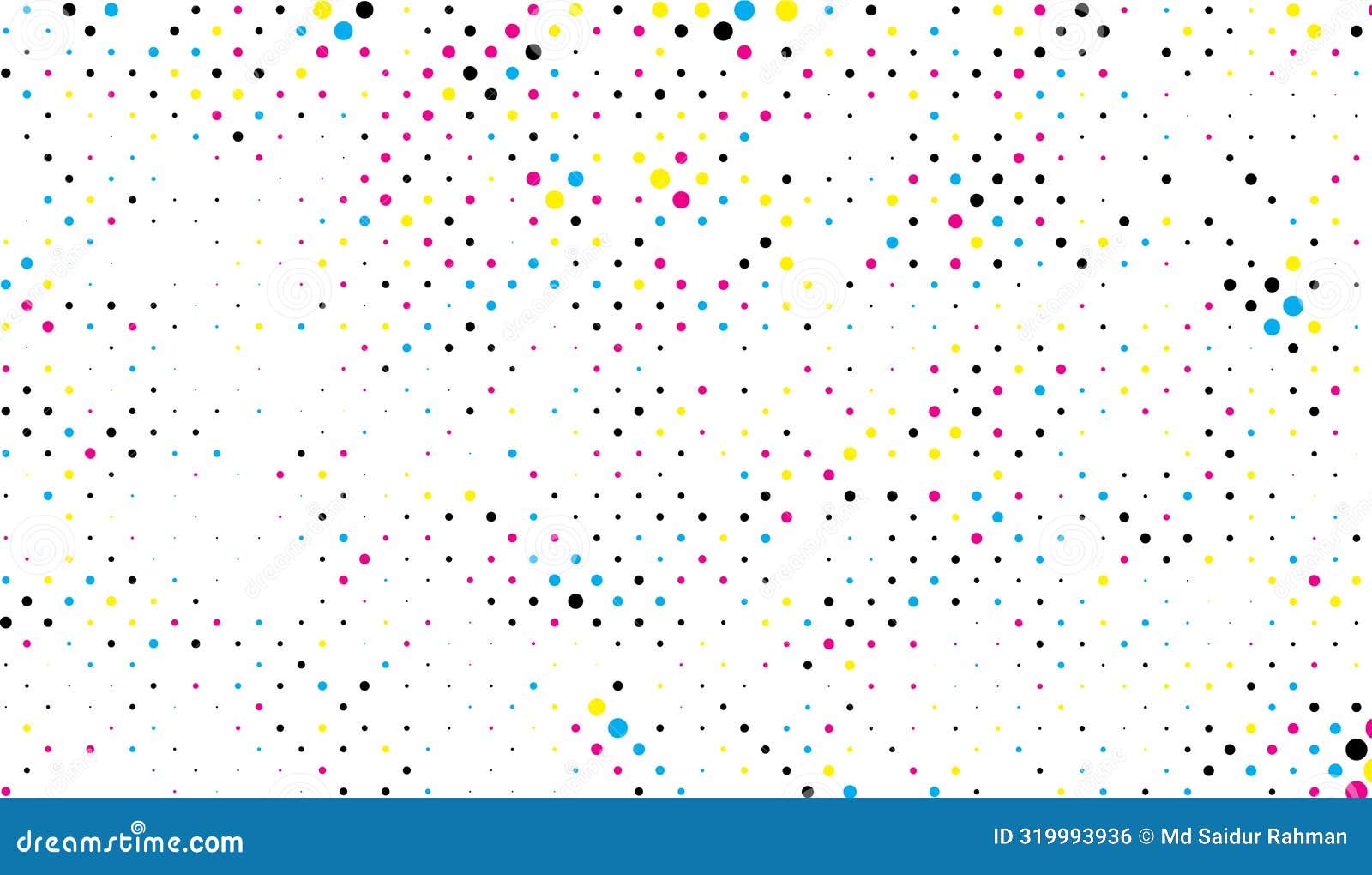 Circle of Cmyk Colored Dots on a White Background, a Colorful ...