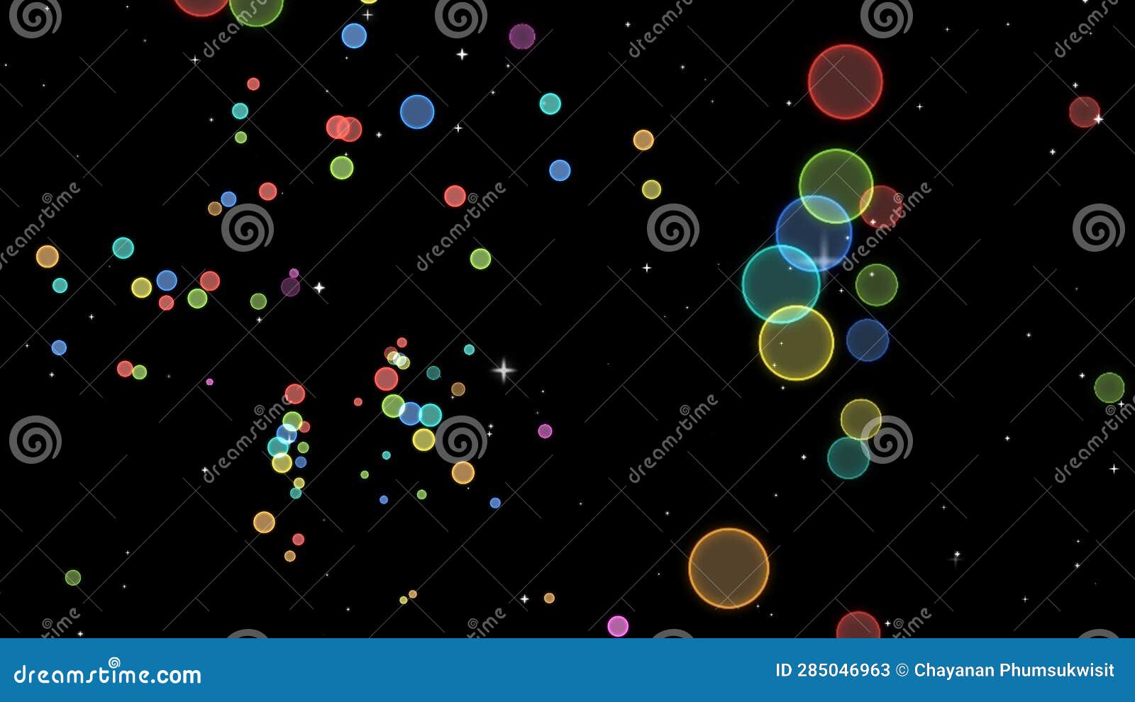 Large Circle Falling and Blur Rainbow Colorful Circle Burst Effect ...