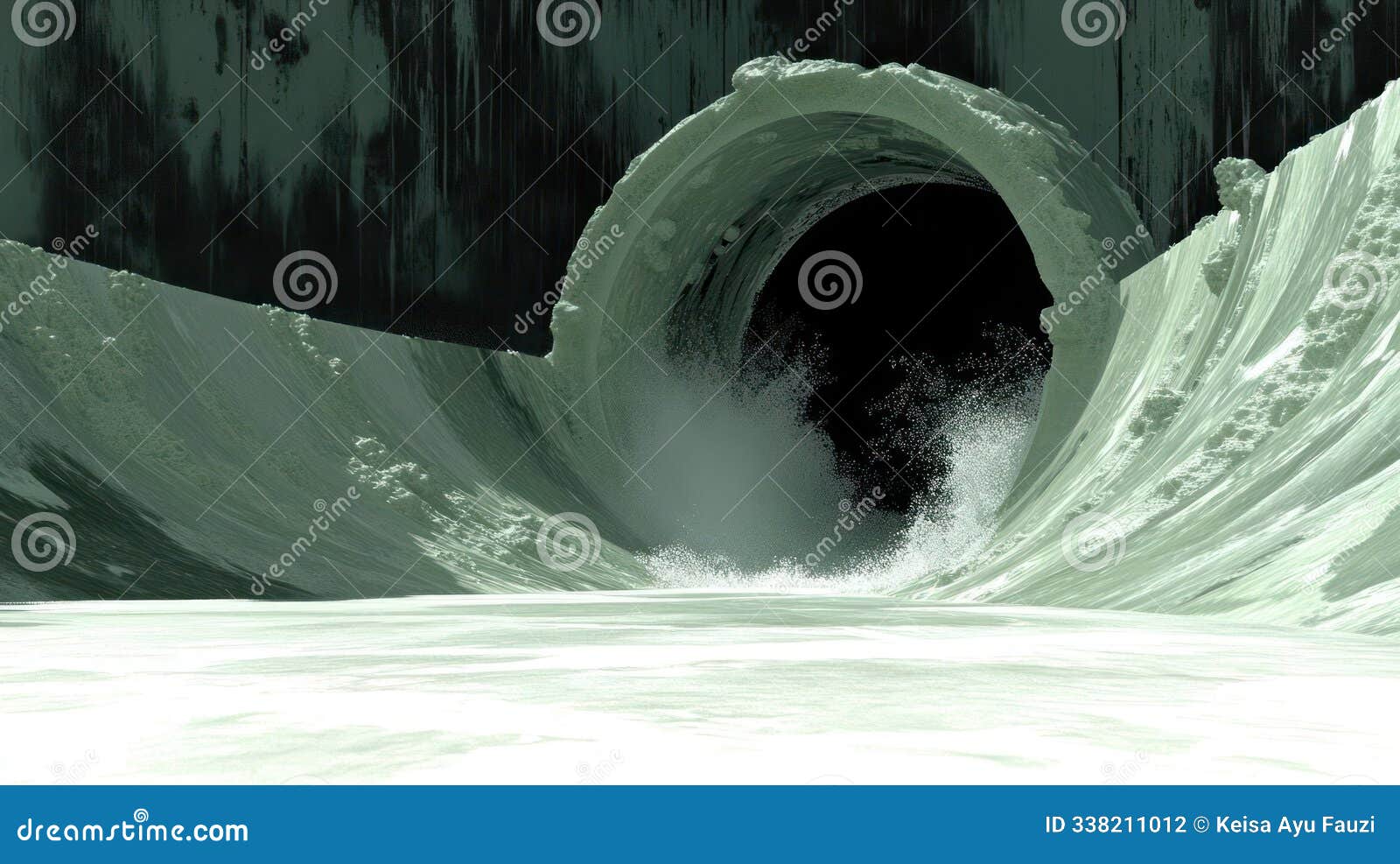 A Large Circular Drain Opening with Water Splashing Inside, Creating a ...