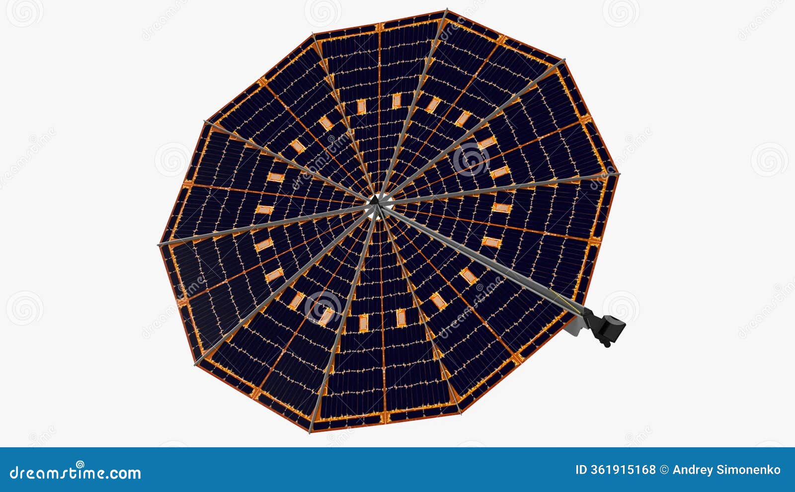 Circular Solar Power Plant With Tower And Heliostats, View From Above ...
