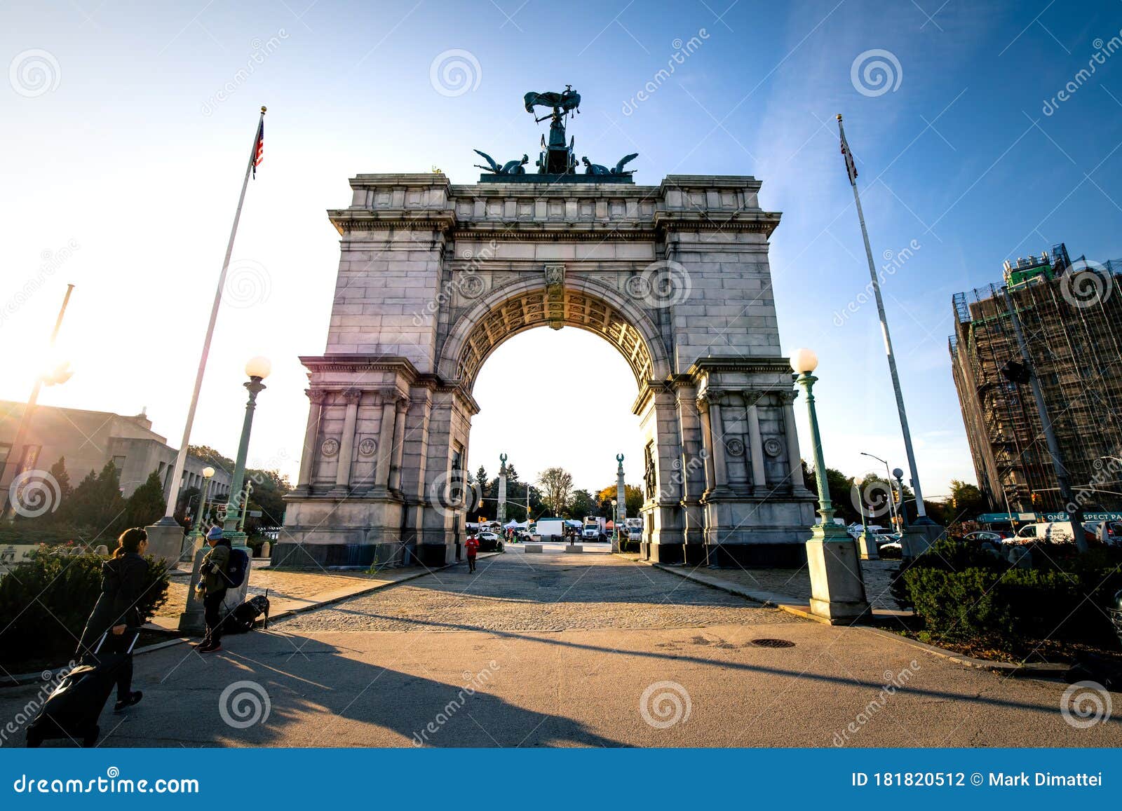 Large City Arch Architecture with Bright Warm Sunlight Editorial ...