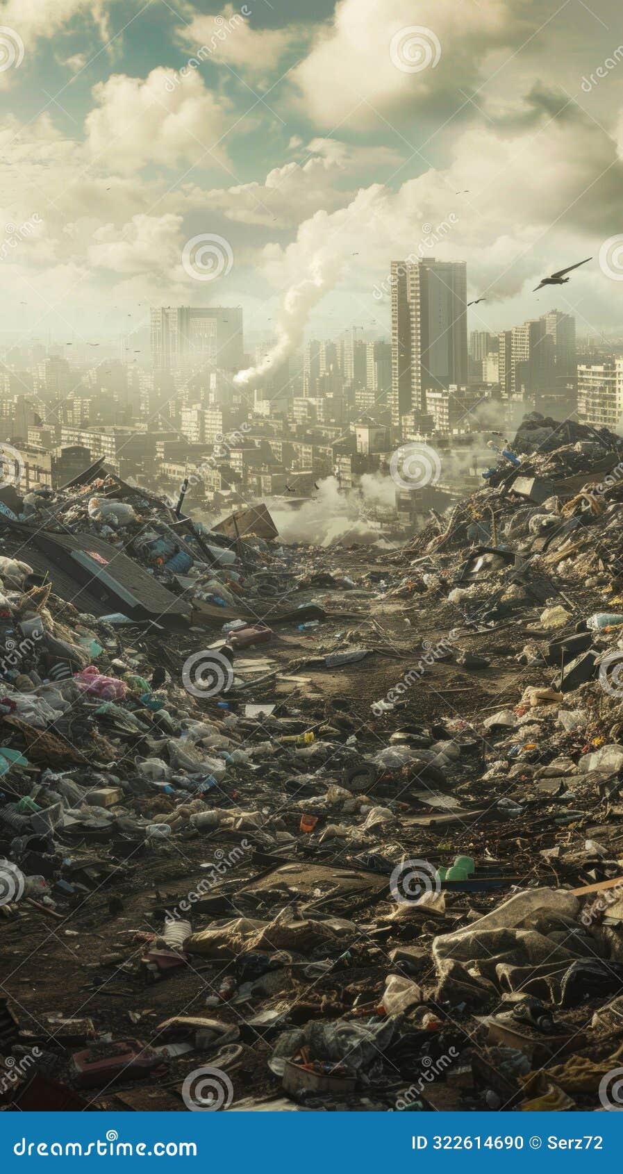In a Large City Dump, Towering Heaps of Garbage Illustrate the Volume ...
