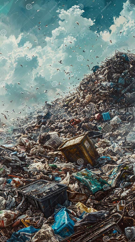 In a Large City Dump, Towering Heaps of Garbage Illustrate the Volume ...