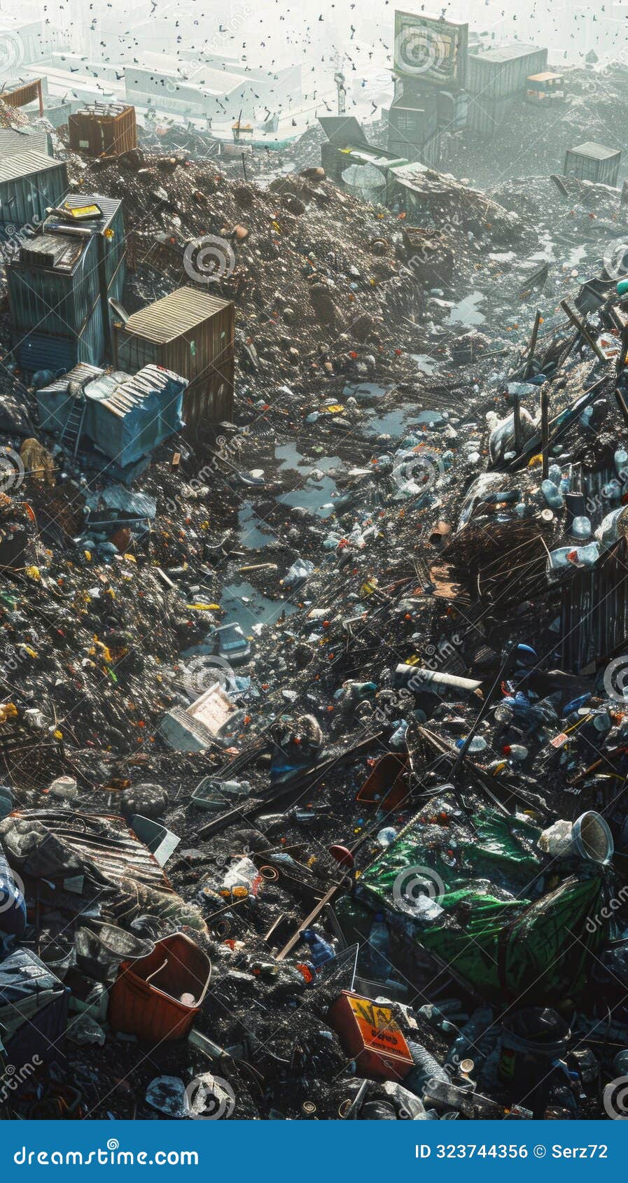 In a Large City Dump, Towering Heaps of Garbage Illustrate the Volume ...