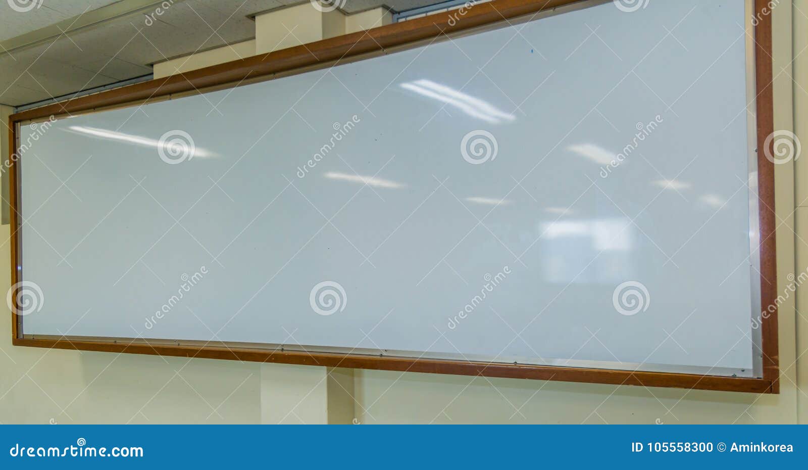 Large Classroom White Board with Wooden Frame Stock Photo - Image of ...
