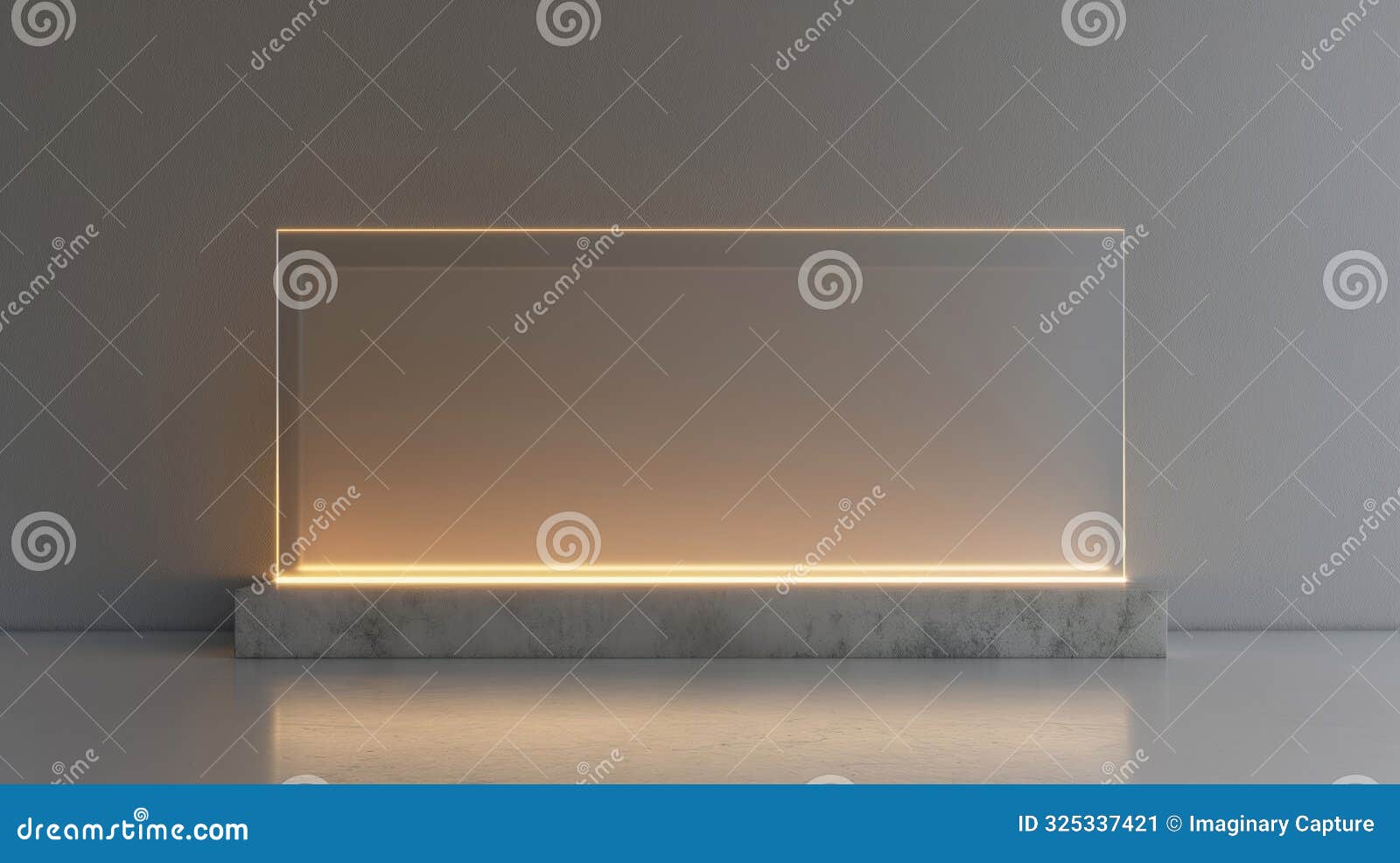 A Large, Clear Glass Panel Sits on a Concrete Base. Product ...