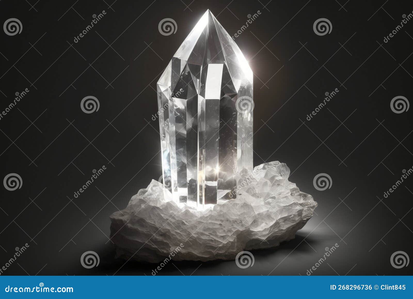 A Large, Clear Quartz Crystal Point Stock Illustration - Illustration ...