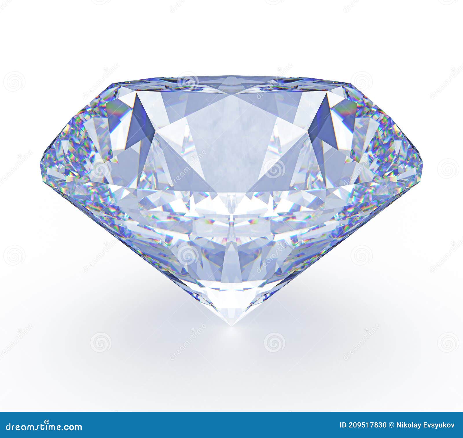 Large Clear Shiny Diamond Isolated on White Background. 3d Render ...