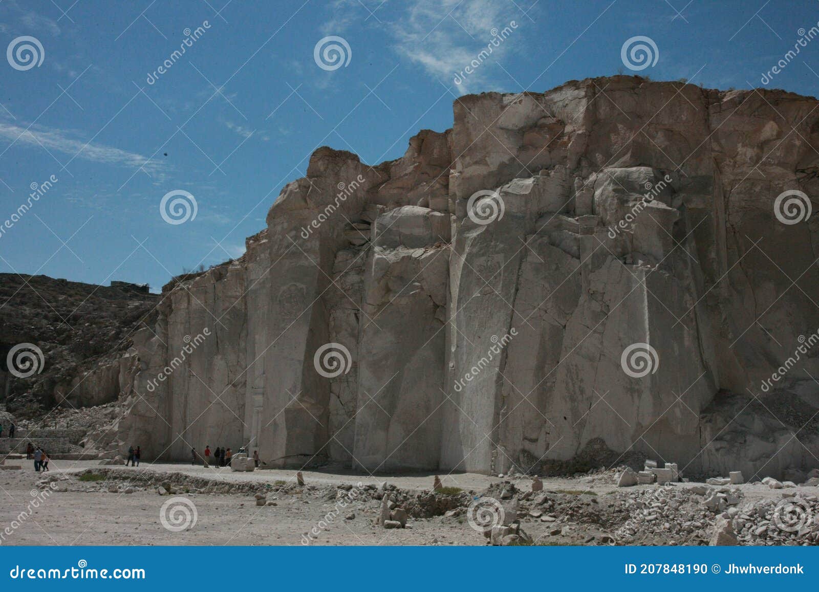 A Large Cliff of Soft Rock that Results from a Mining Place of Lime ...