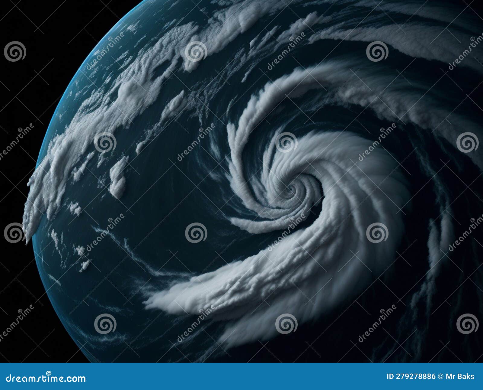 Large Climatic Cyclone, Hurricane. Stock Illustration - Illustration of ...
