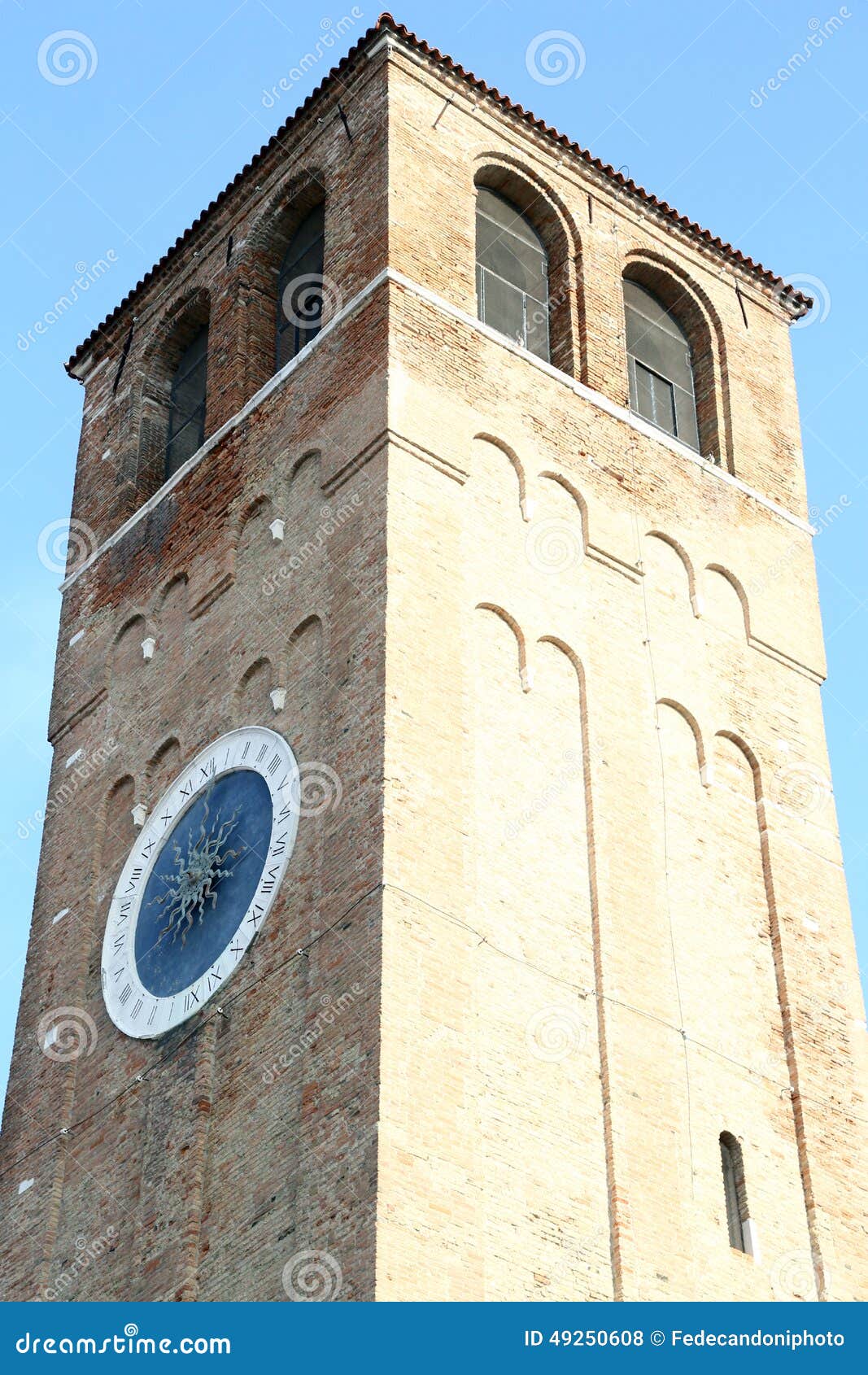 Large Clock with Roman Numerals Stock Photo - Image of number, bell ...
