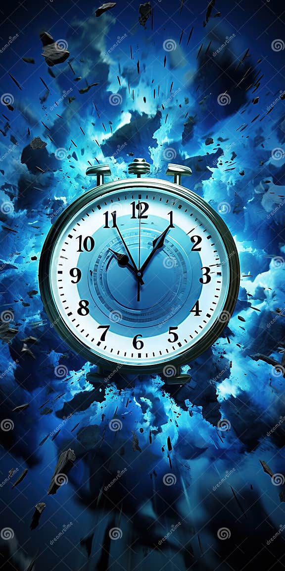 A Large Clock with a Sky Background and Clouds in the Background Stock ...