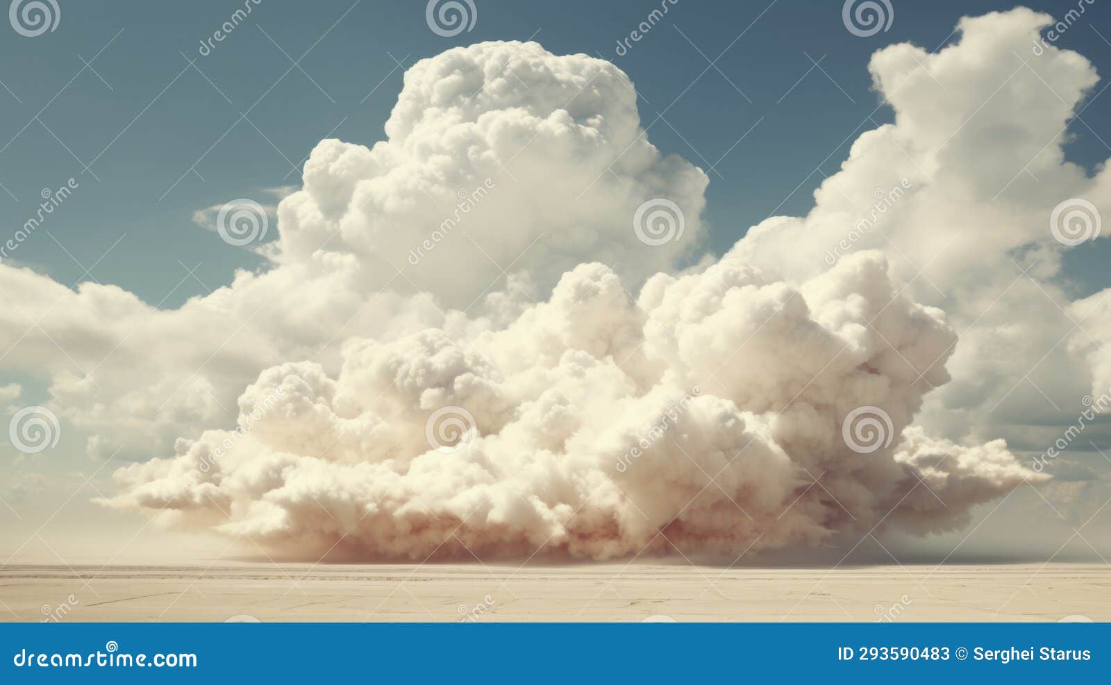 A Large Cloud of Dust is Blowing in the Desert, AI Stock Illustration ...
