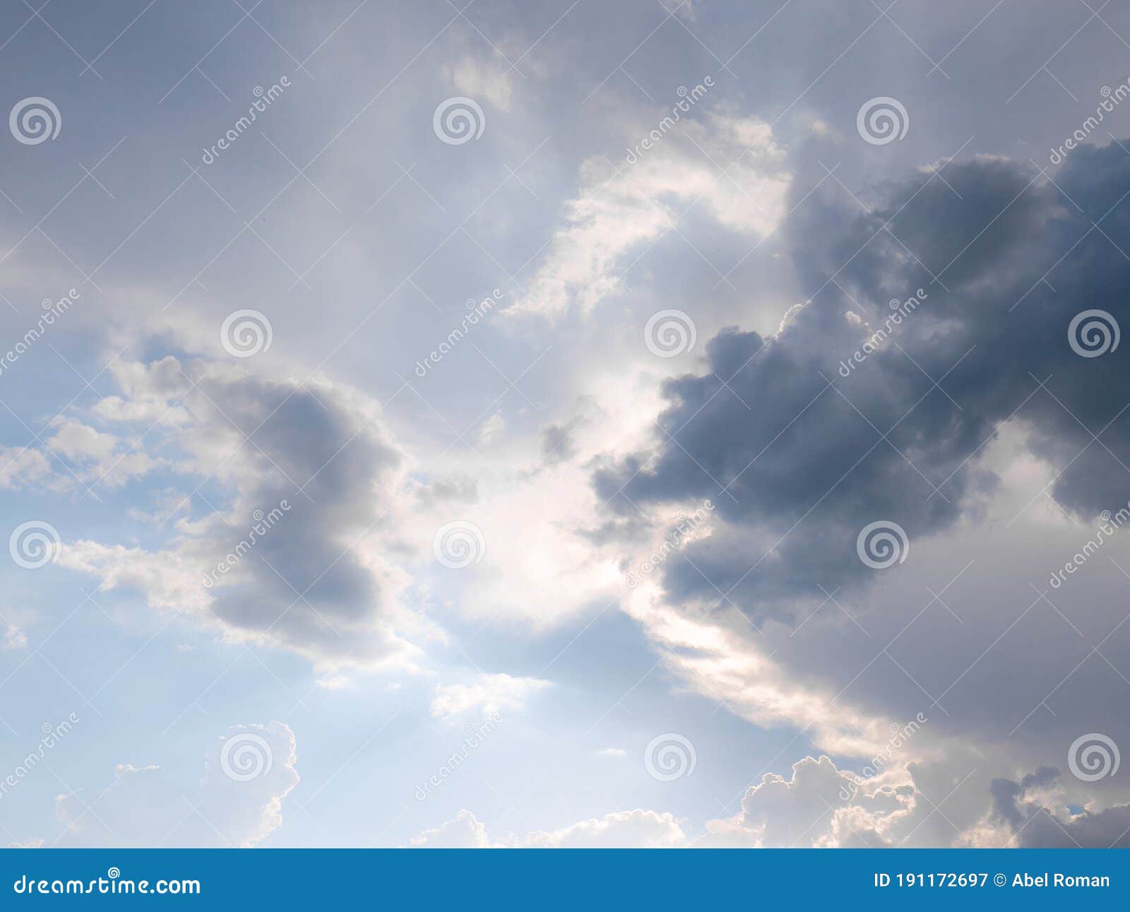 A Large Cloud Formed in the Sky Surrounded by Diffuse Clouds Stock ...