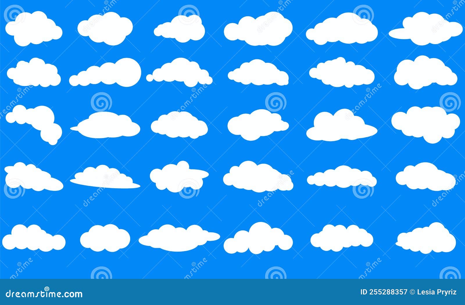 A Large Cloud Set of 30 Different Original Clouds Stock Vector ...