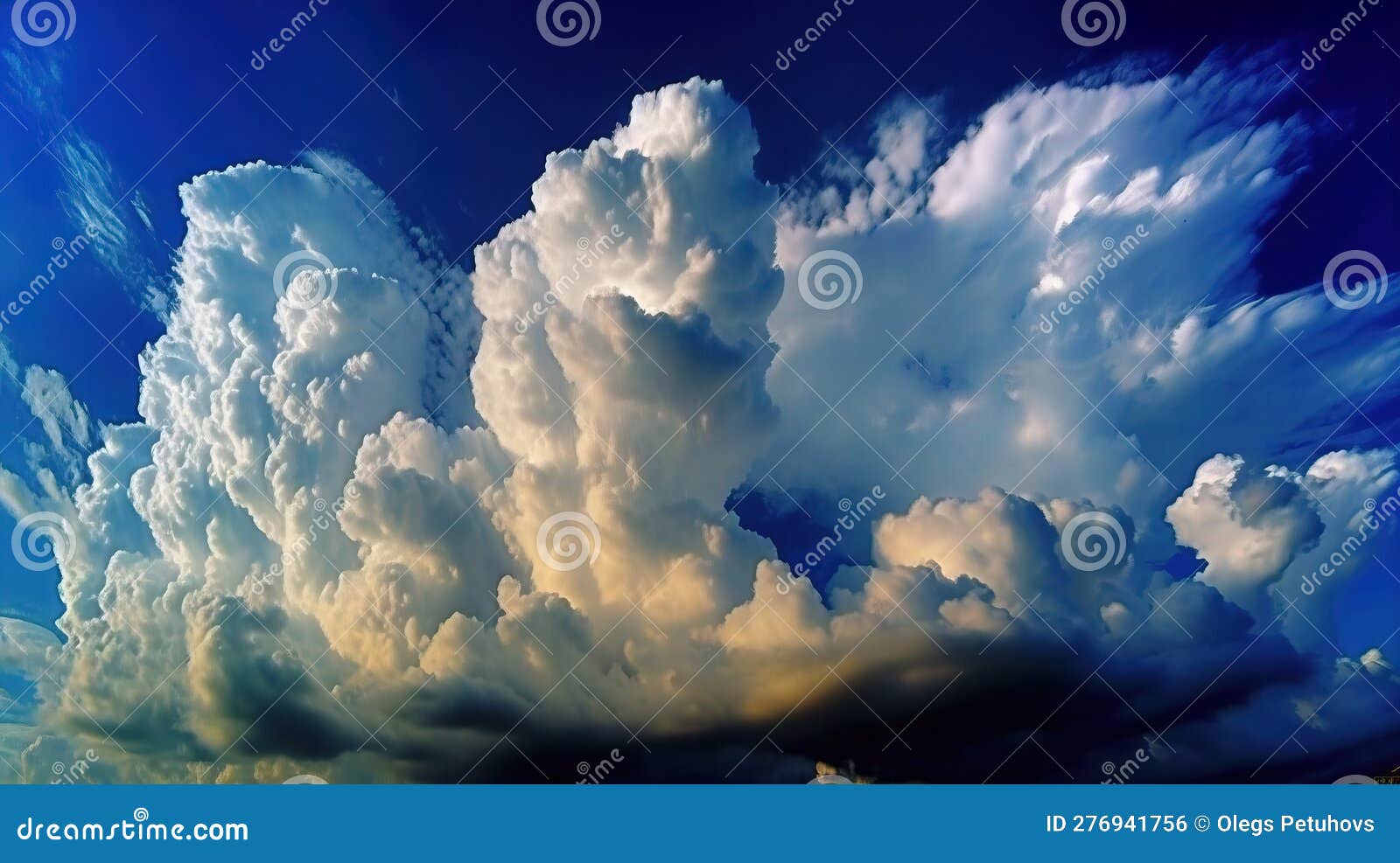 A Large Cloud is in the Sky with a Blue Background Stock Illustration ...