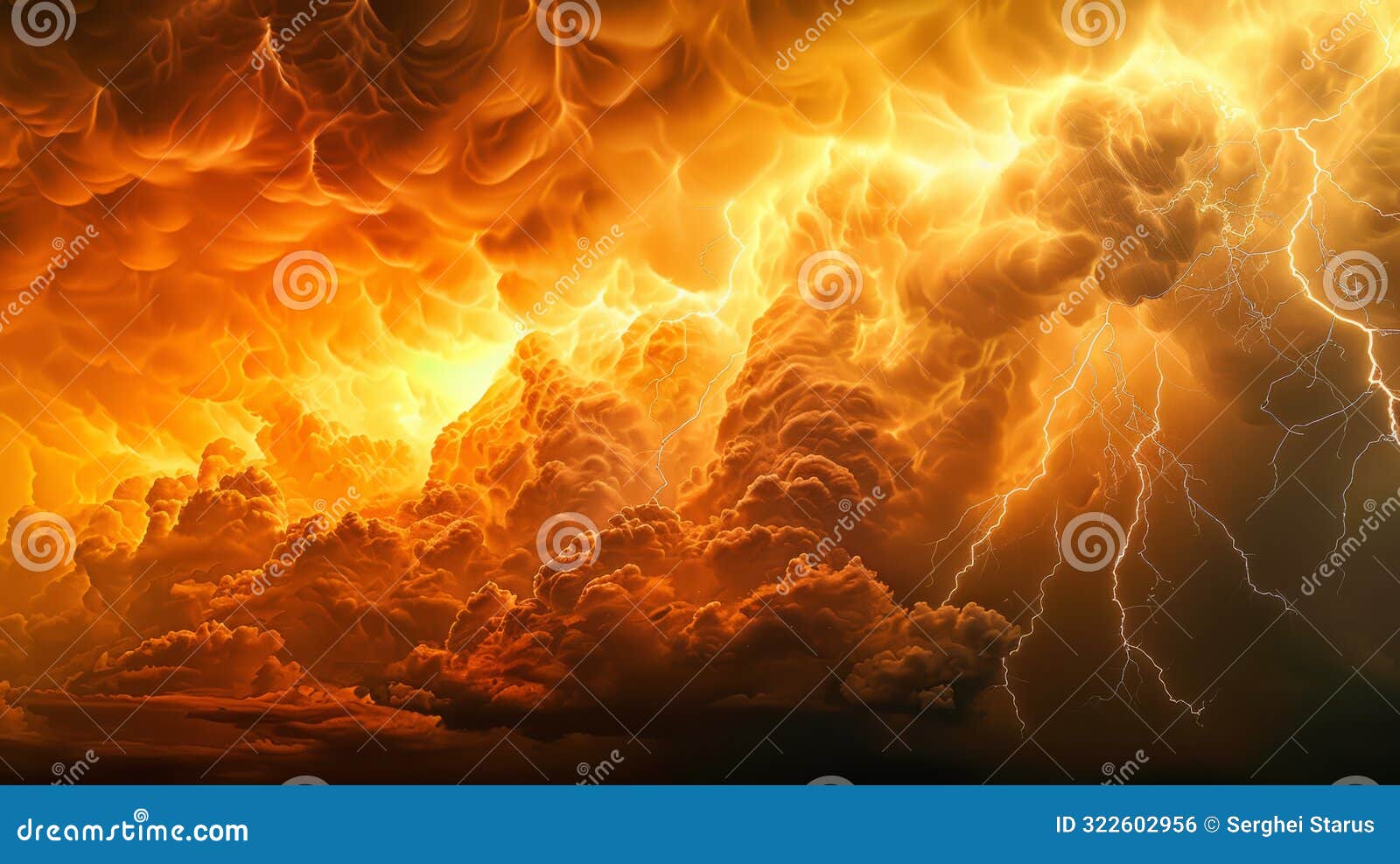 A Large Cloud of Smoke and Lightning in the Sky, AI Stock Photo - Image ...