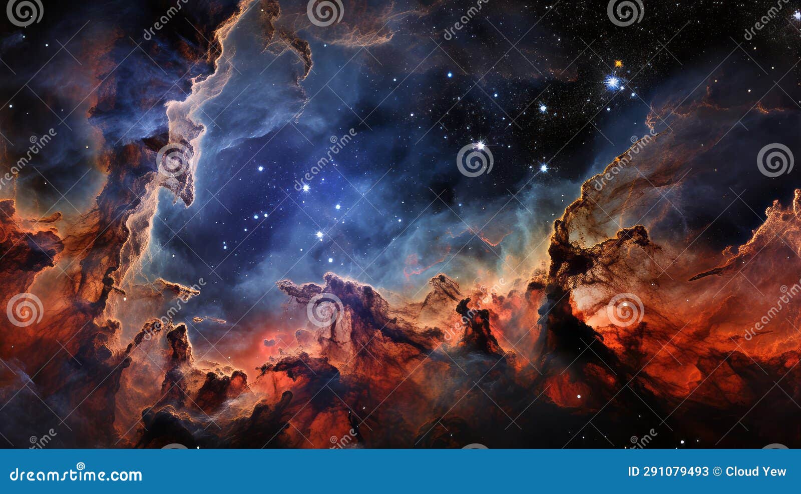 Large Cluster of Stars in the Sky Stock Illustration - Illustration of ...