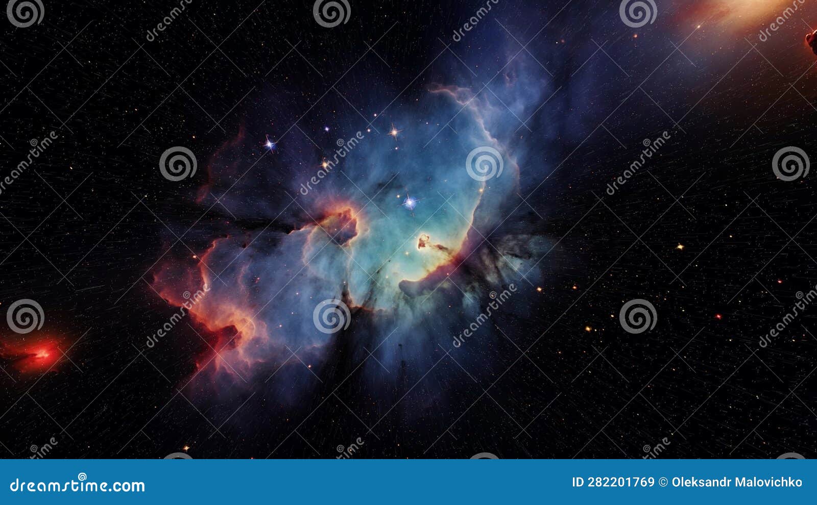 Large Clusters of Dust in Space, Which Formed a Nebulous Galaxy. Stock ...