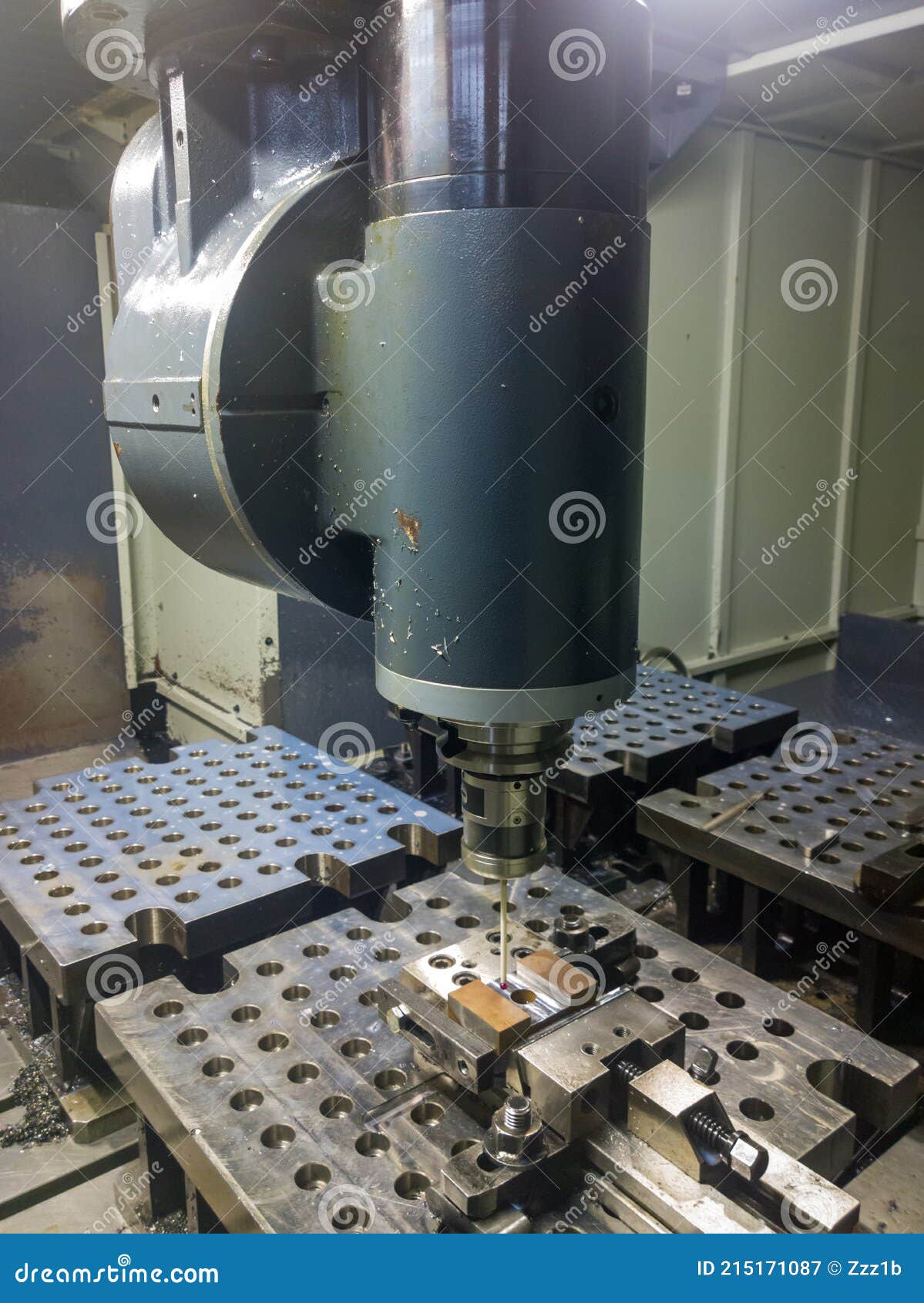Large Cnc Milling Rotary Head Making Measurements with Contact Probe in ...