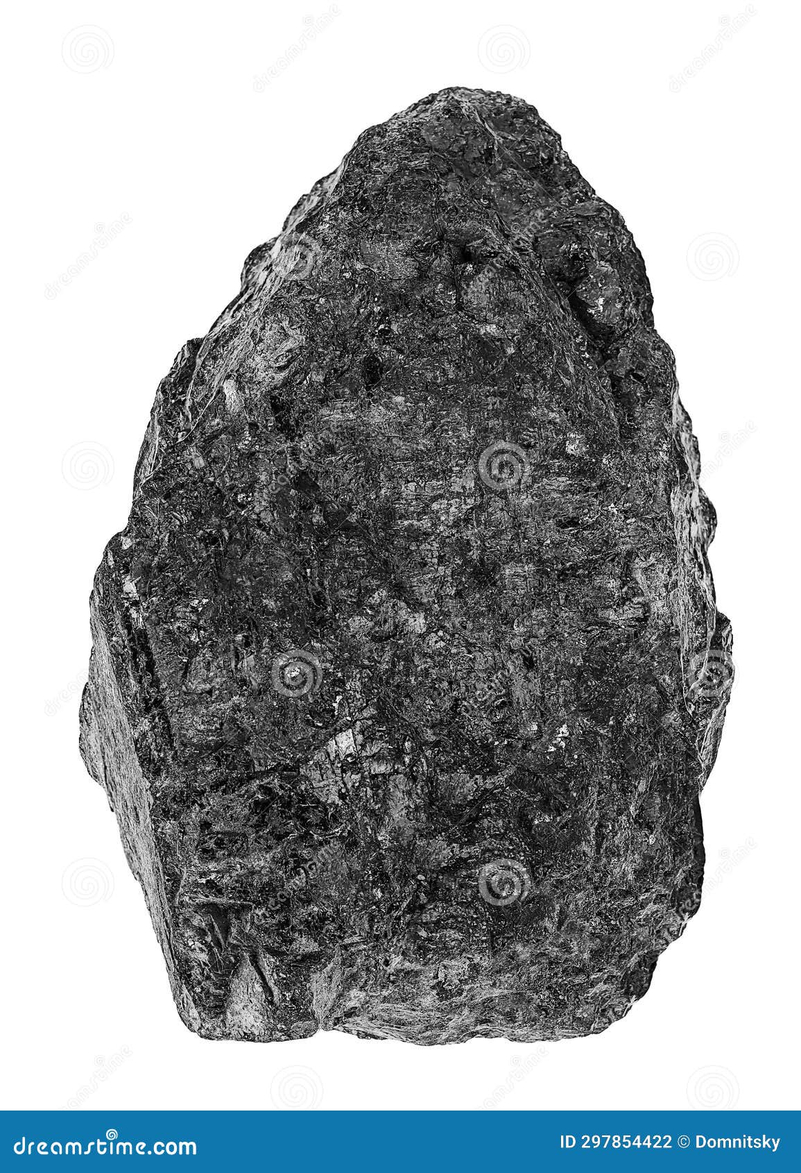 Large Coal Lump Isolated on White Background. Single Piece of Black ...