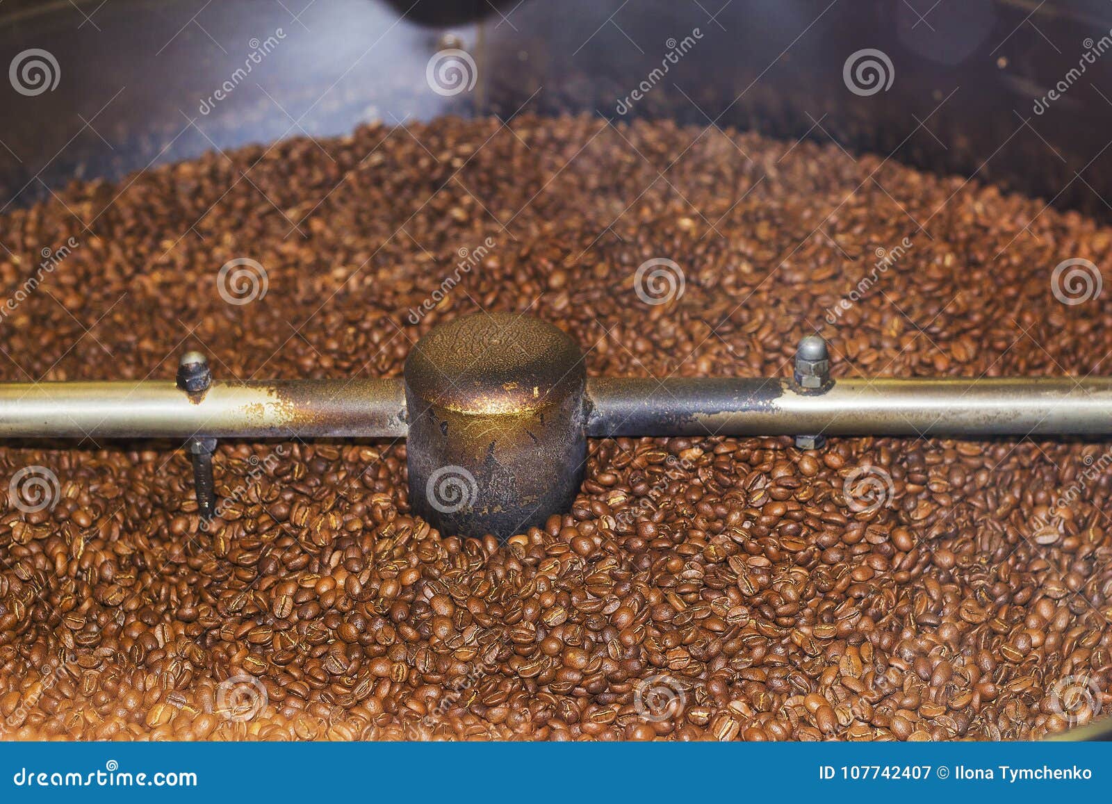 Large Coffee Mill Grinds Coffee Beans Stock Image - Image of bean, dark ...