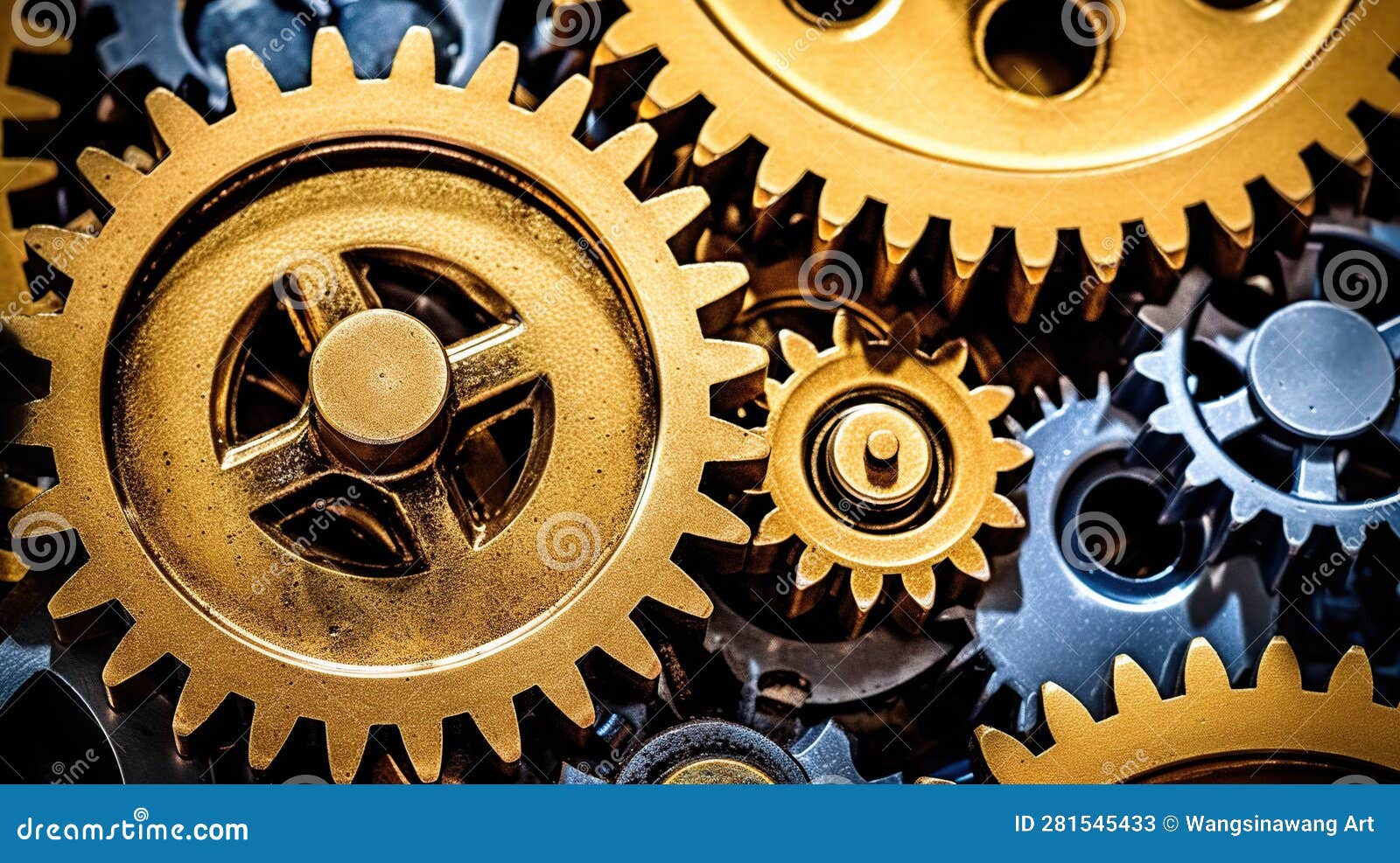 Large Cog Wheels in the Motor. Generative AI Stock Illustration ...
