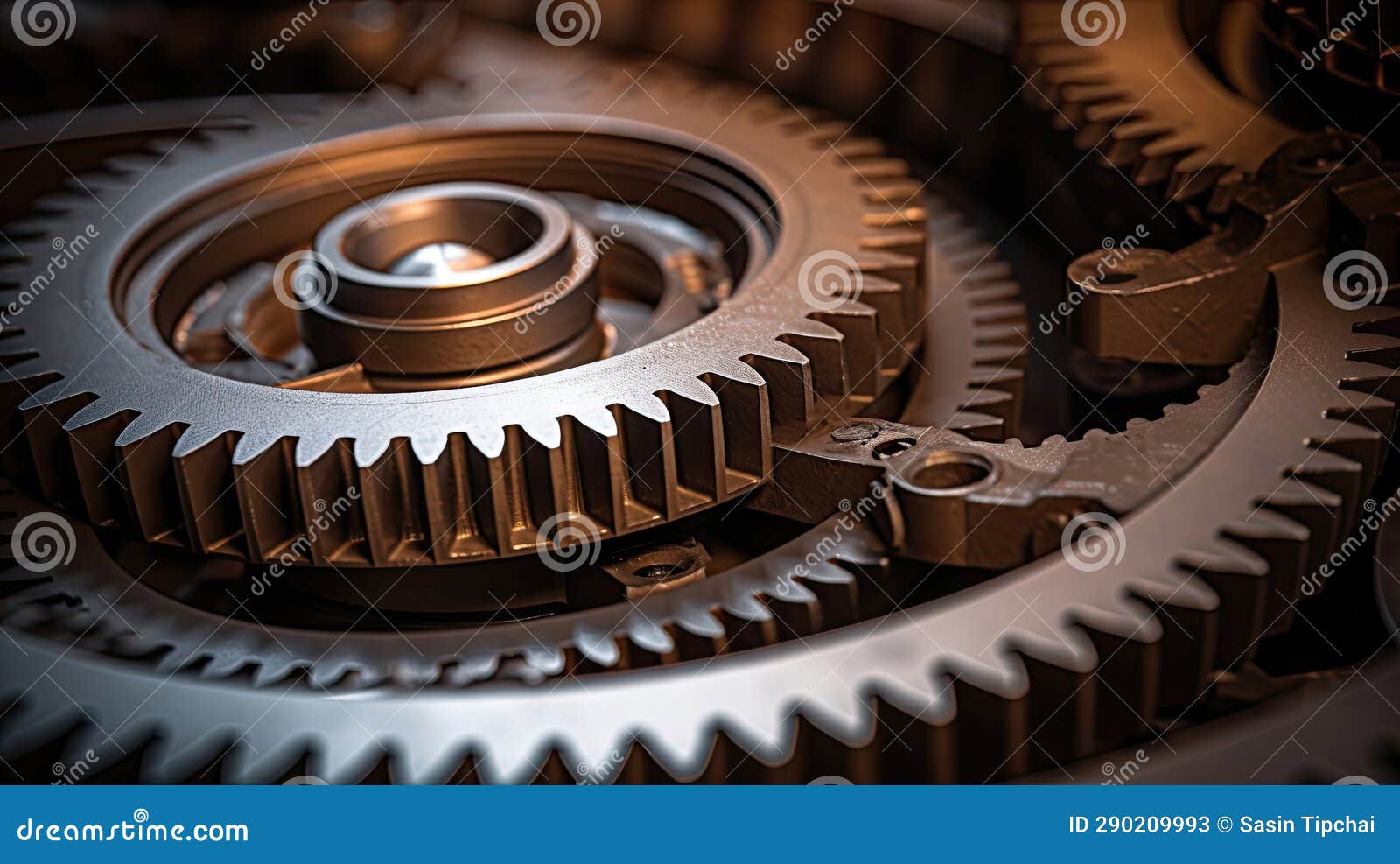 Large Cog Wheels in the Motor Stock Illustration - Illustration of ...