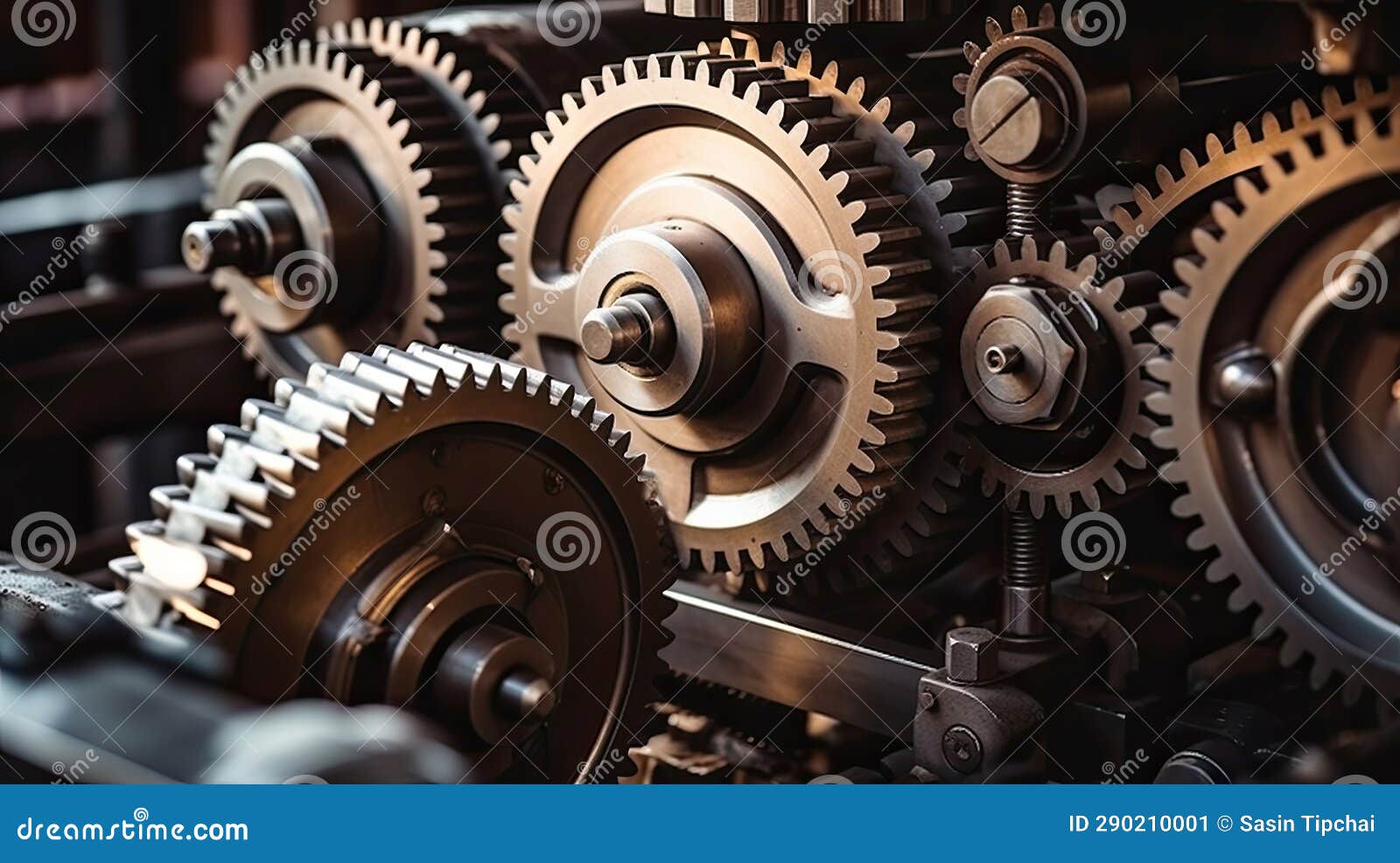 Large Cog Wheels in the Motor Stock Illustration - Illustration of ...