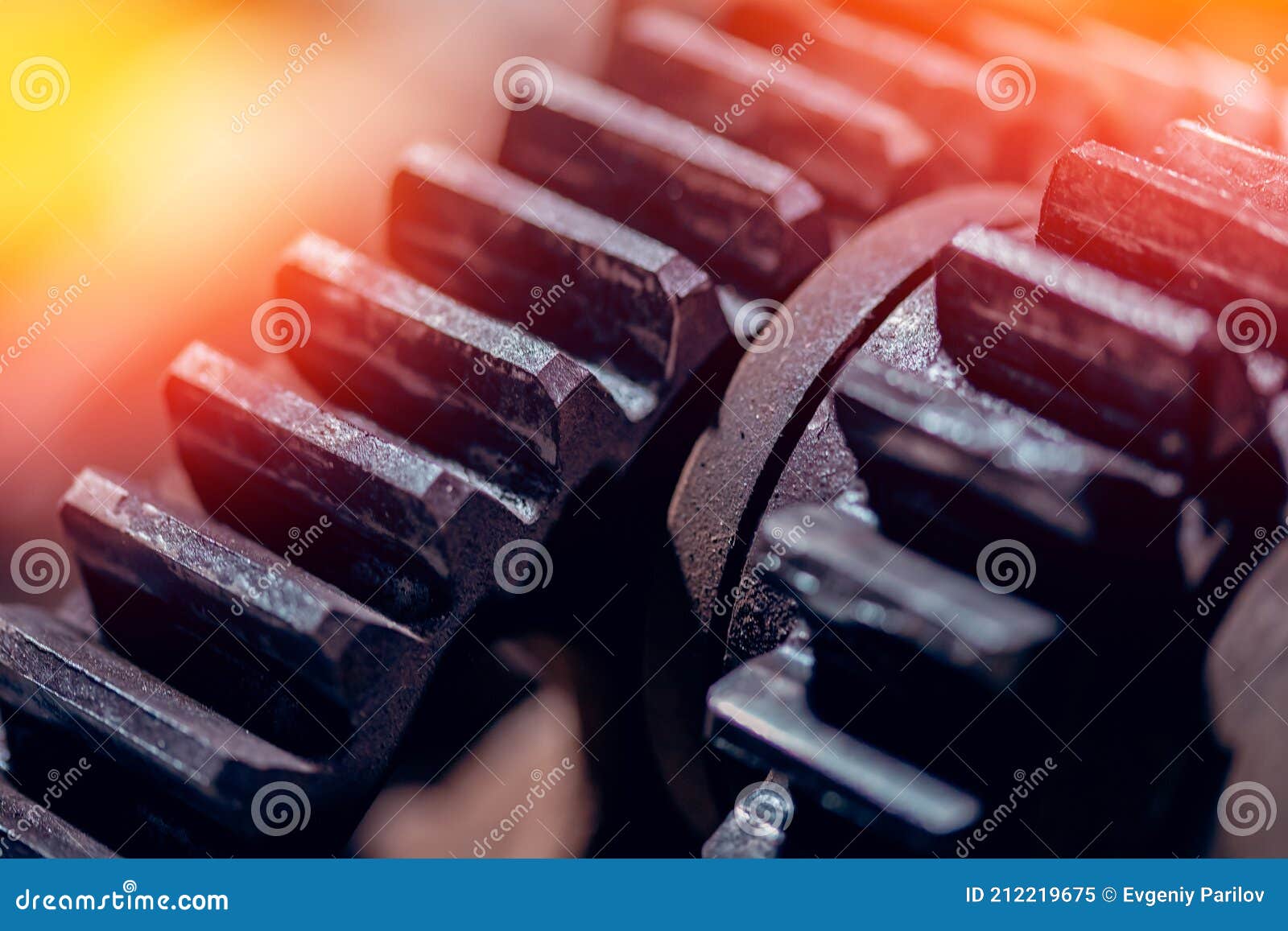 Large Cog Wheels in Motor Machine Gear Box, Industrial Background Stock ...