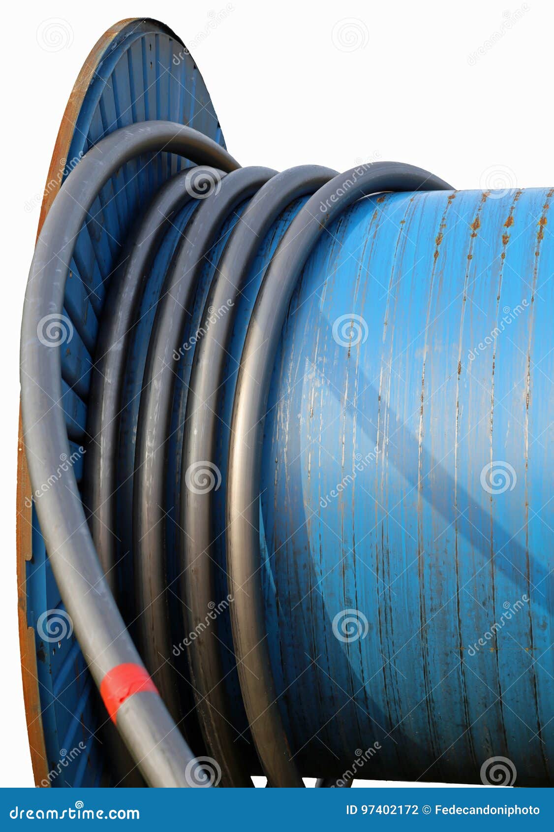 Large Coil for Laying Electrical Cables or Fiber Optic Stock Photo ...