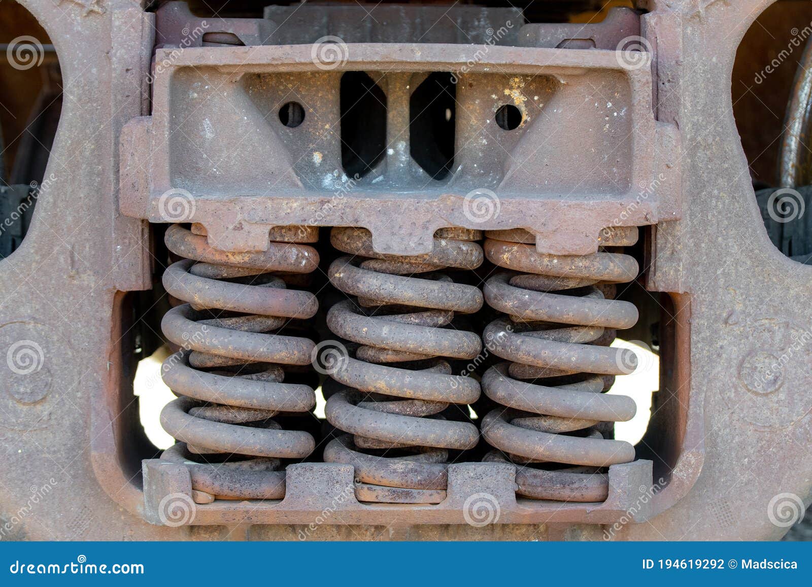 Large Coil Springs a Train Car Stock Photo - Image of railroad, support ...