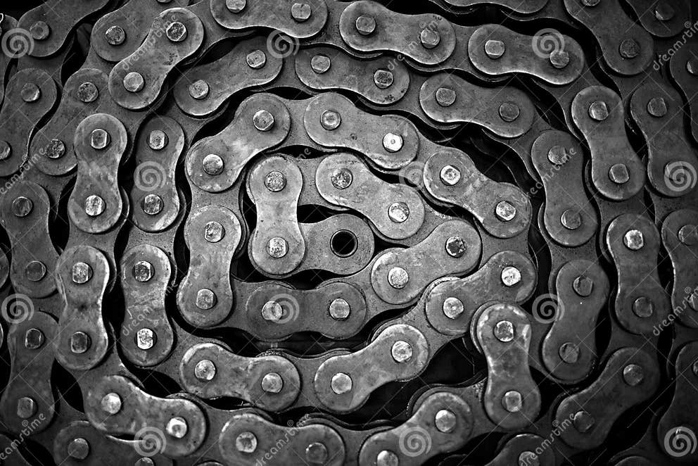 Large coiled chain stock image. Image of black, machinery - 92328281