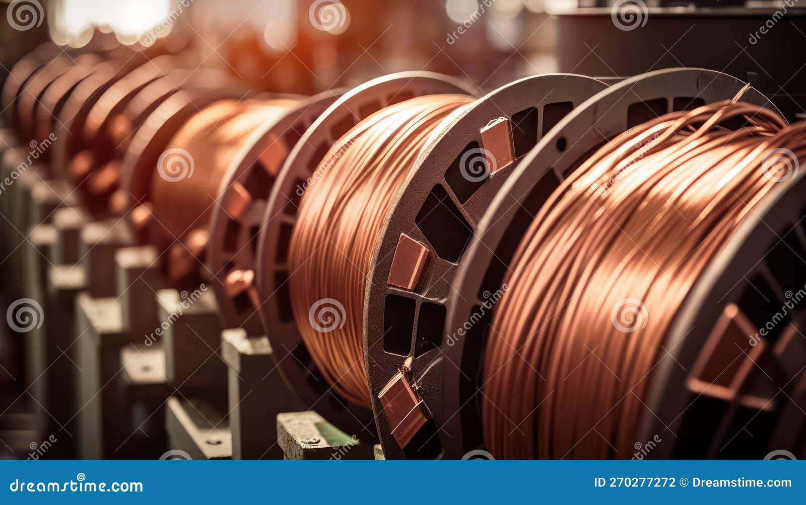 Large Coils with Copper Wire in Production Stock Illustration ...