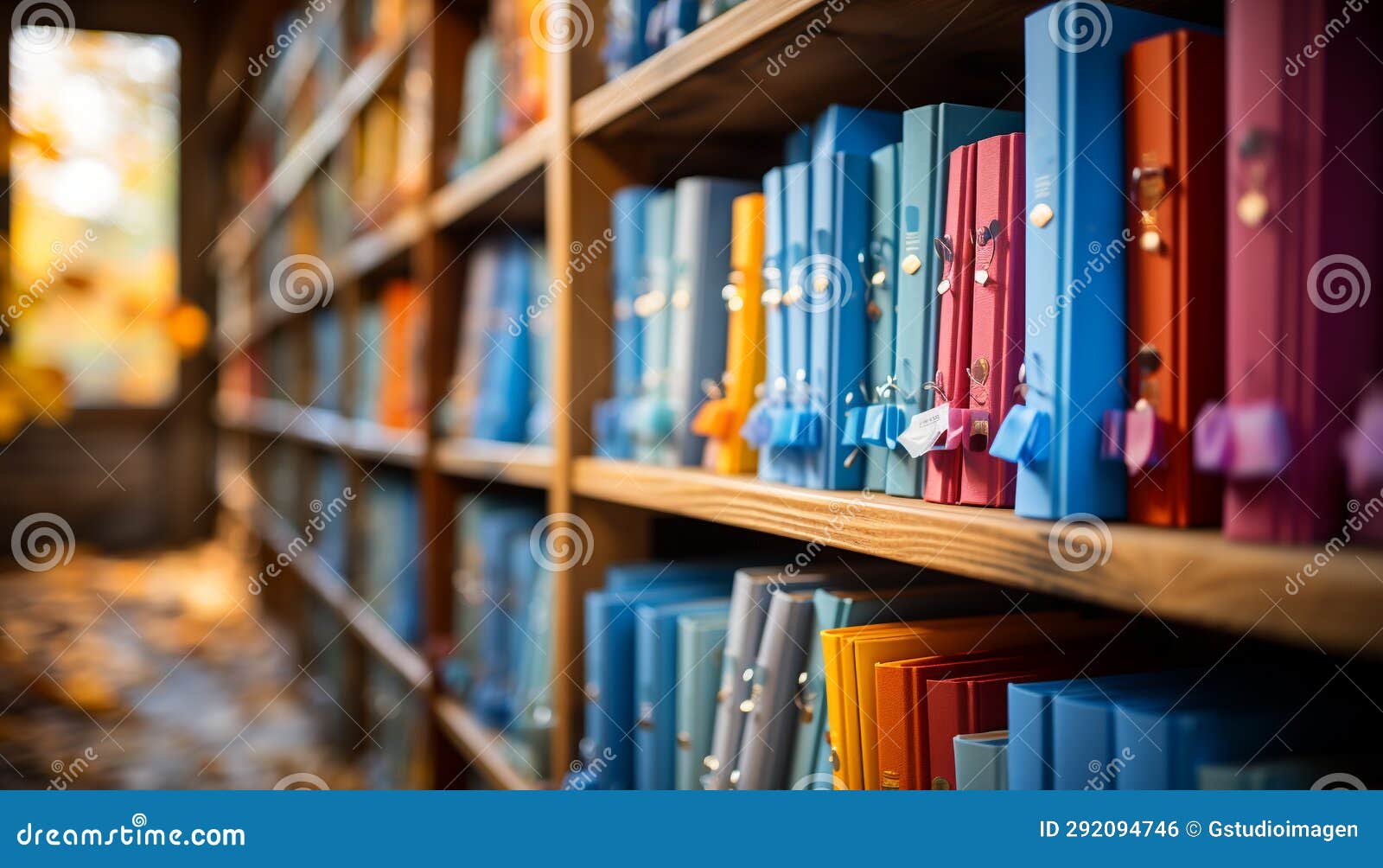A Large Collection of Books in a Library Shelf Generated by AI Stock ...