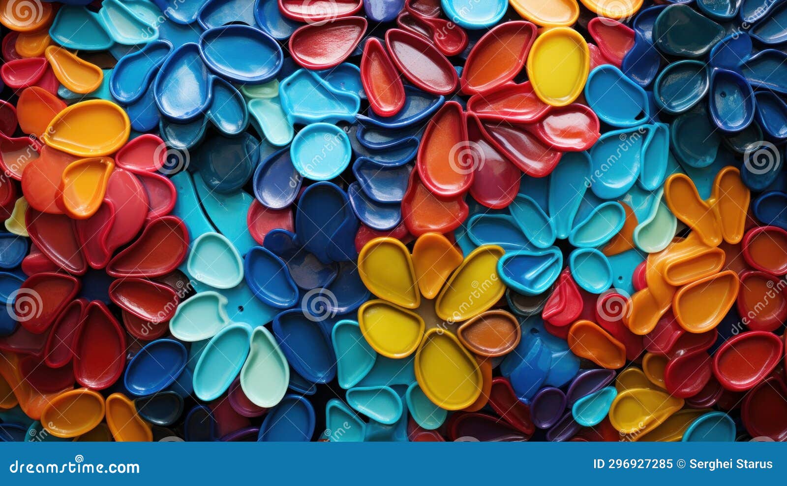 A Large Collection of Colorful Plastic Flowers, AI Stock Image - Image ...