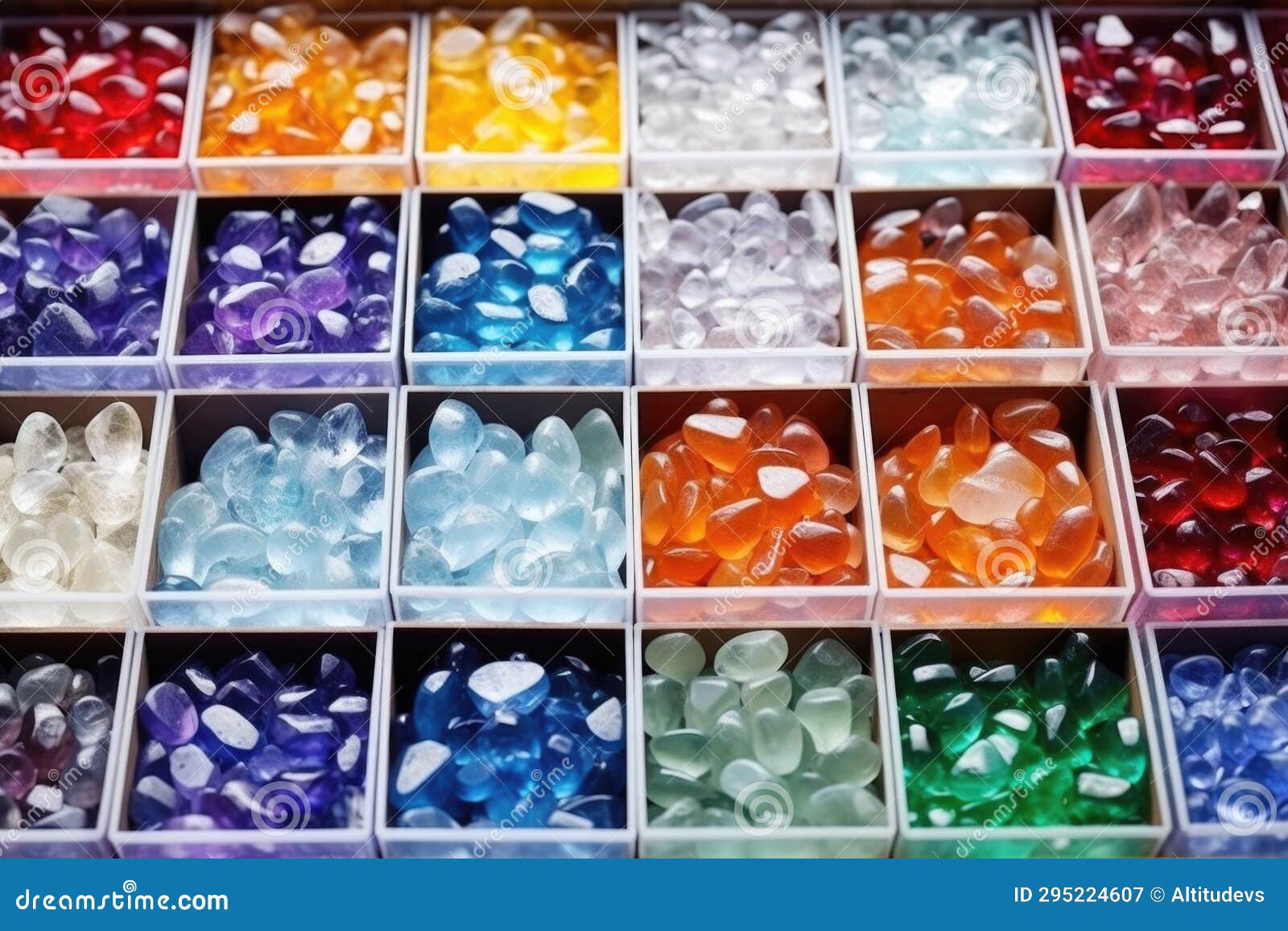 Large Collection of Glass Gems in Containers Stock Image - Image of ...
