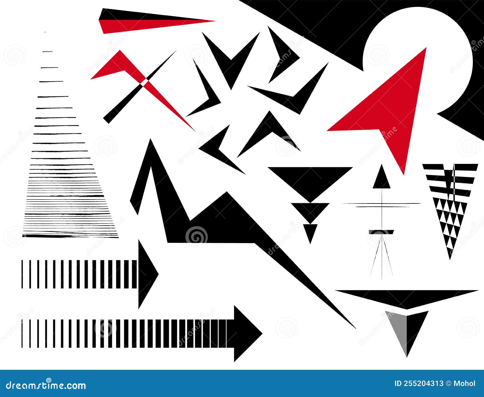Large Collection of Grungy Arrows, Triangles, 20 Design Elements ...