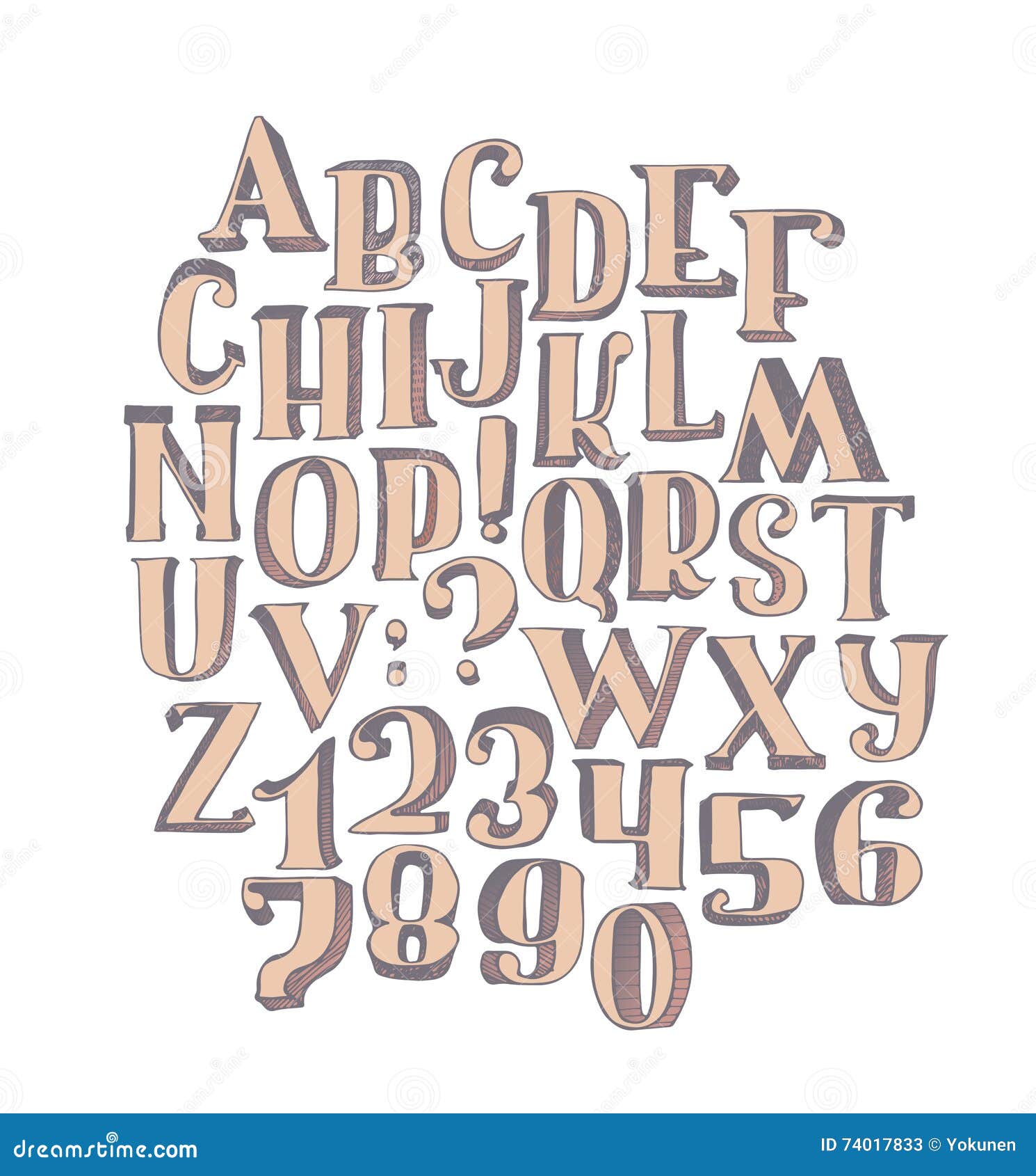 Large Collection with Handdrawn Alphabet with Letters Sequence from a ...