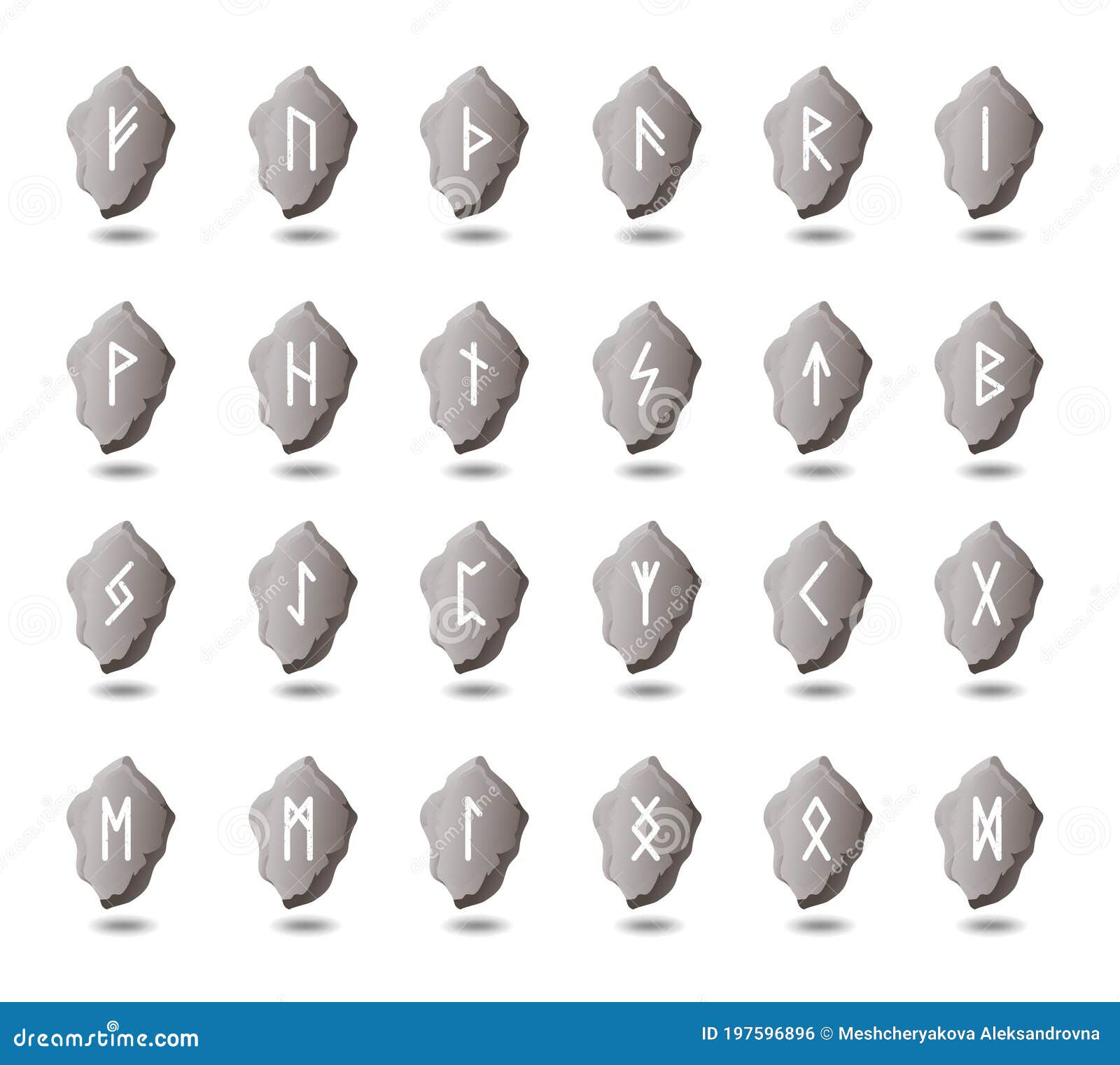 LARGE COLLECTION of ISOLATED STONE RUNES Stock Vector - Illustration of ...
