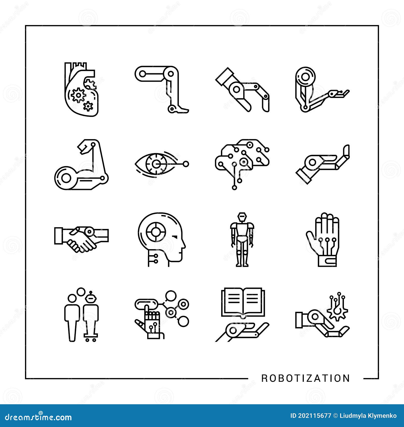 A Large Collection of Linear Vector Icons Isolated on a White ...