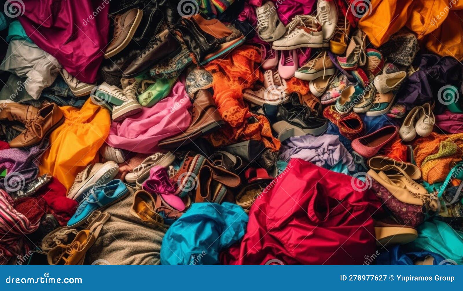 Large Collection of Multi Colored Shoes in Messy Boutique Store ...