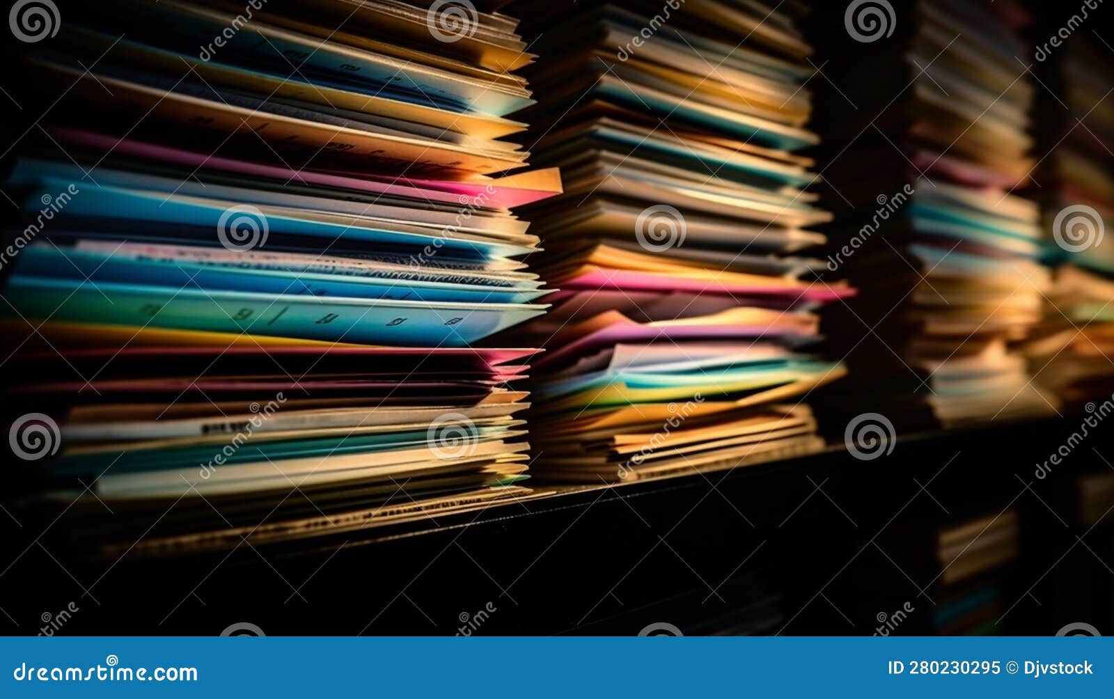 Large Collection of Paperwork Stacked on Messy Desk Causes Stress ...