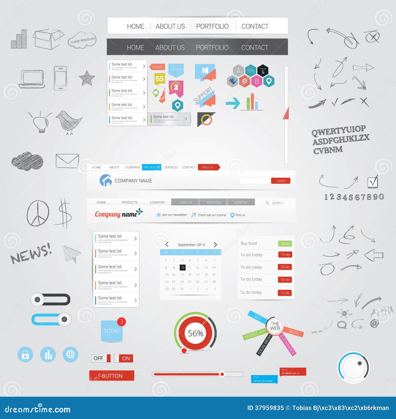 Large Collection of Web Graphics Stock Illustration - Illustration of ...