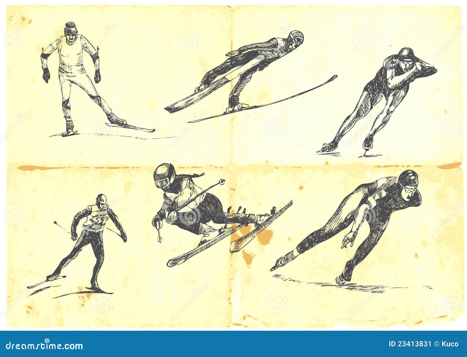 A Large Collection of Winter Sports Stock Vector - Illustration of ...